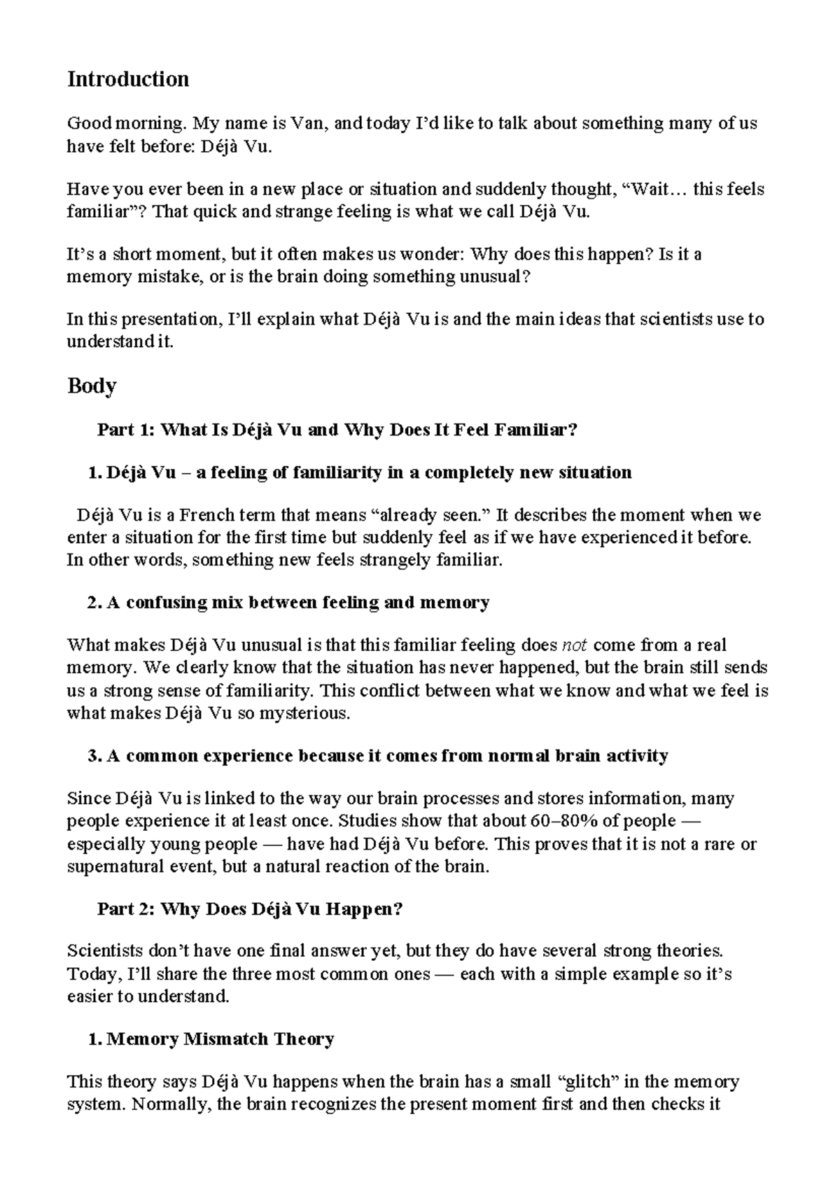 Déjà Vu Explained: Understanding the Familiarity Phenomenon - ABC - Studocu