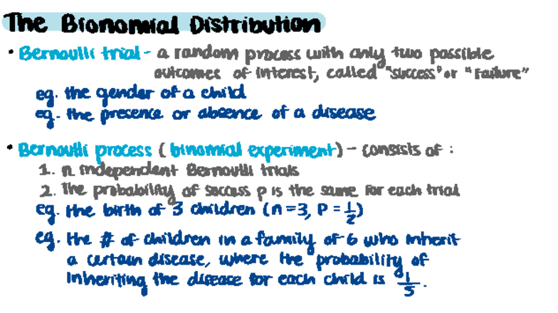 Binomial Distribution in Bernoulli Trials - Section 5.2 - Studocu