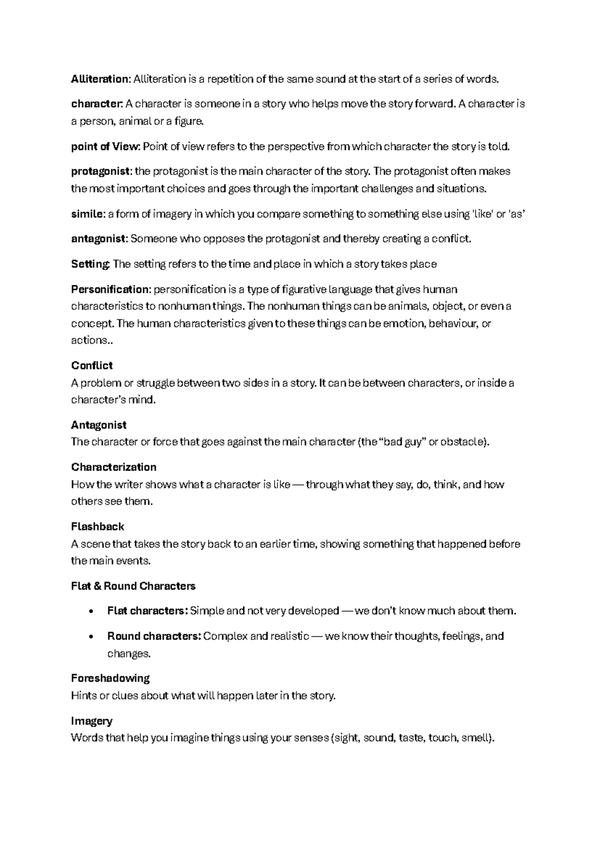 Literary Terms Overview: Key Concepts and Definitions - Studeersnel