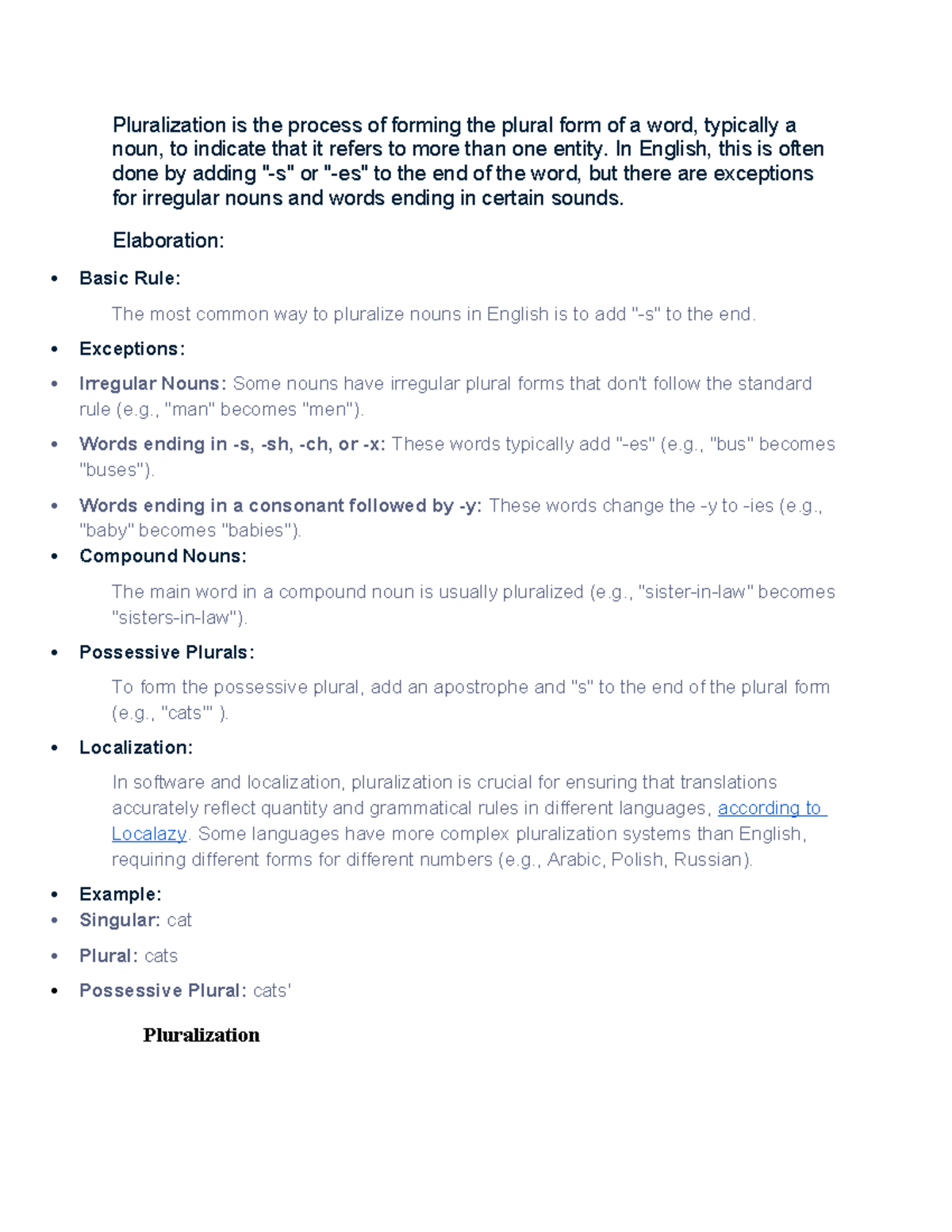 English Pluralization Rules: A Comprehensive Guide for Students - Studocu