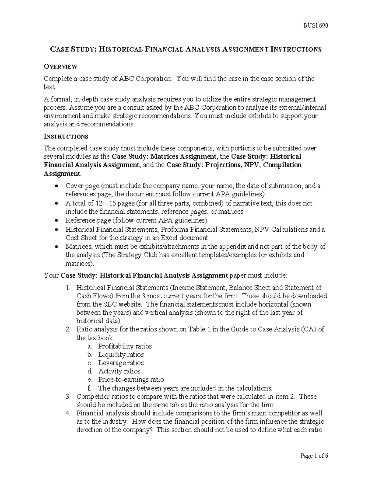 File 4 - study material - CASE STUDY: HISTORICAL FINANCIAL ANALYSIS ...