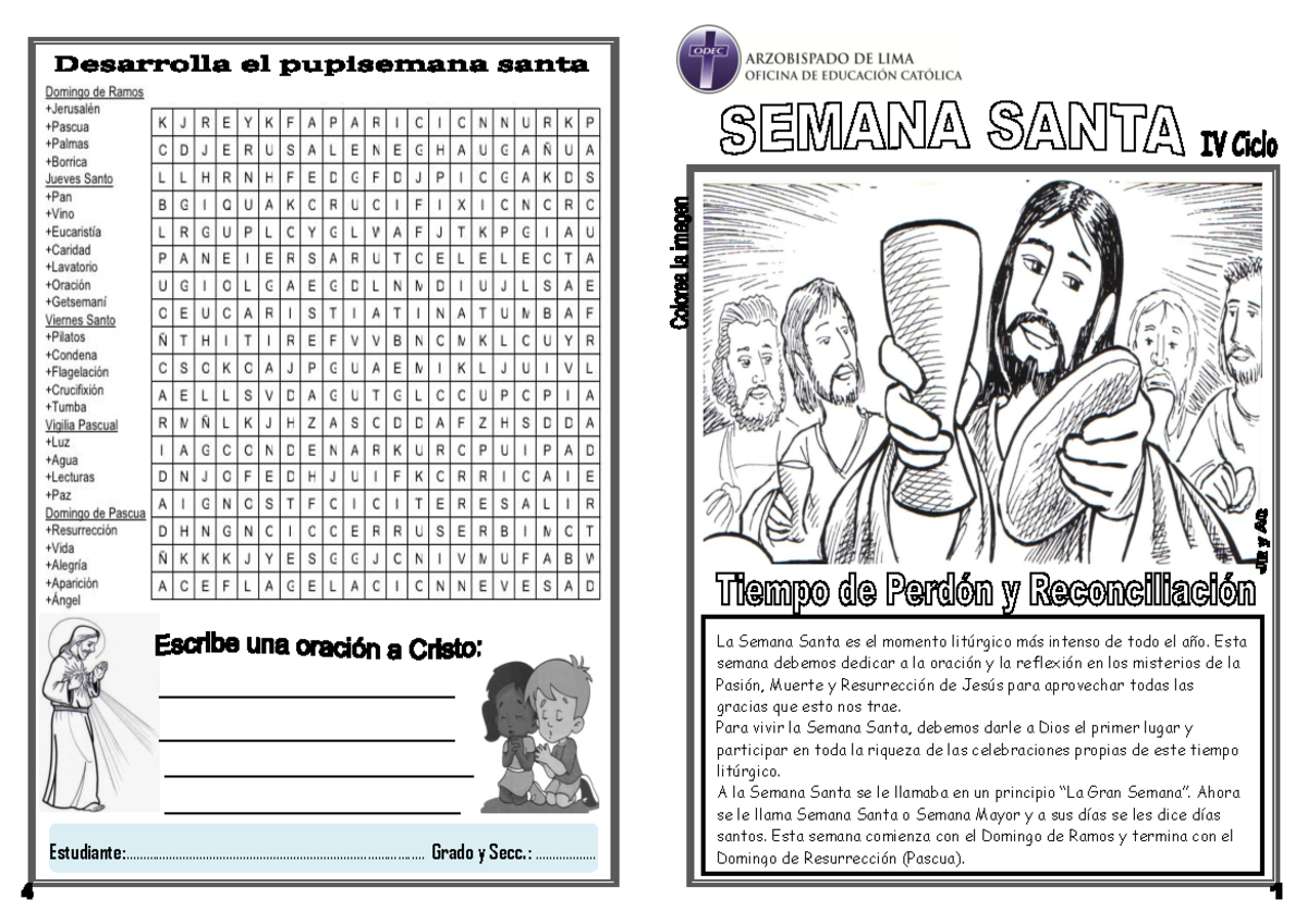 Semana Santa.c ficha IV Ciclo 2c 2017 - - Studocu