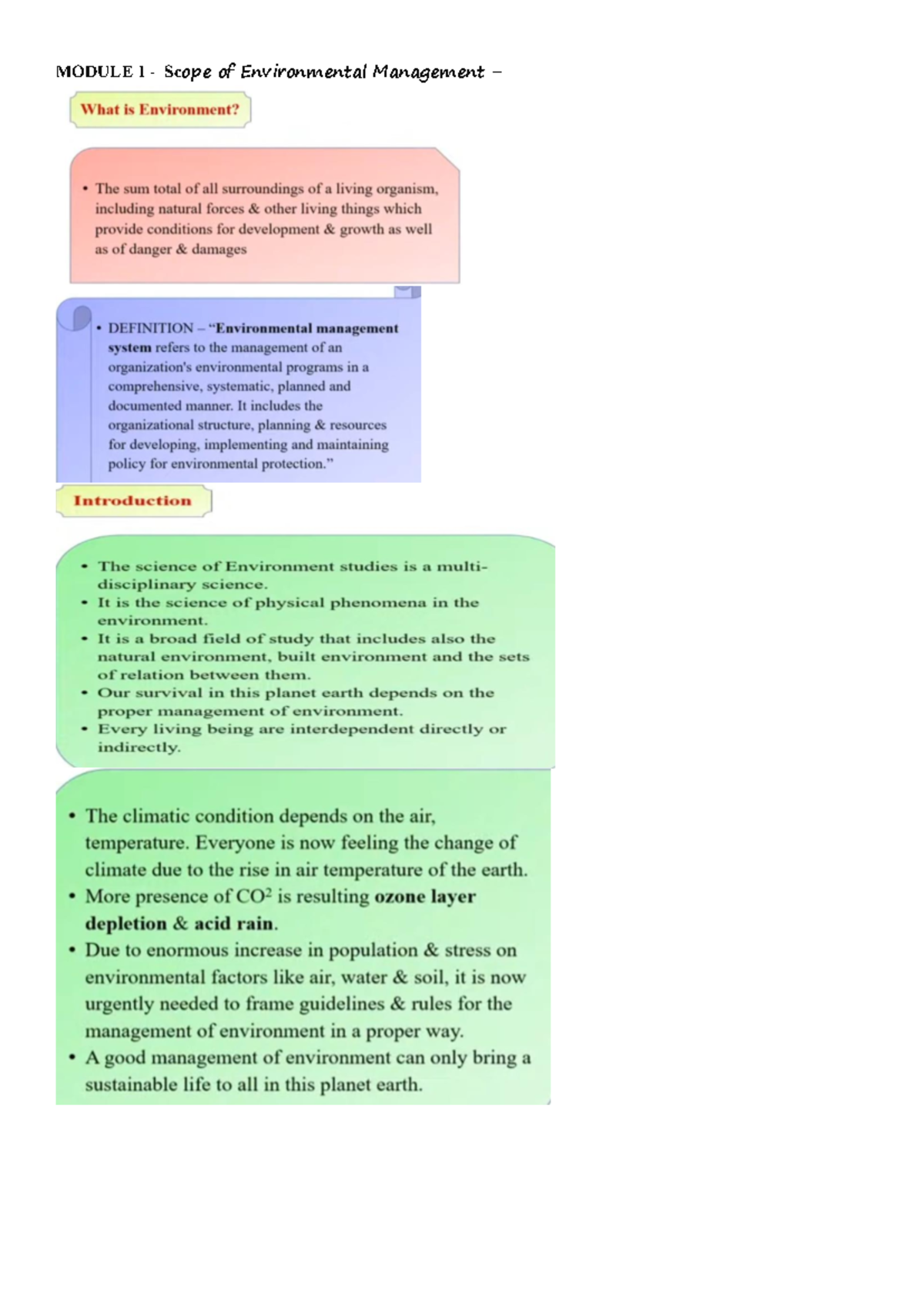 Module 1: Key Concepts in Environmental Management and Sustainability ...