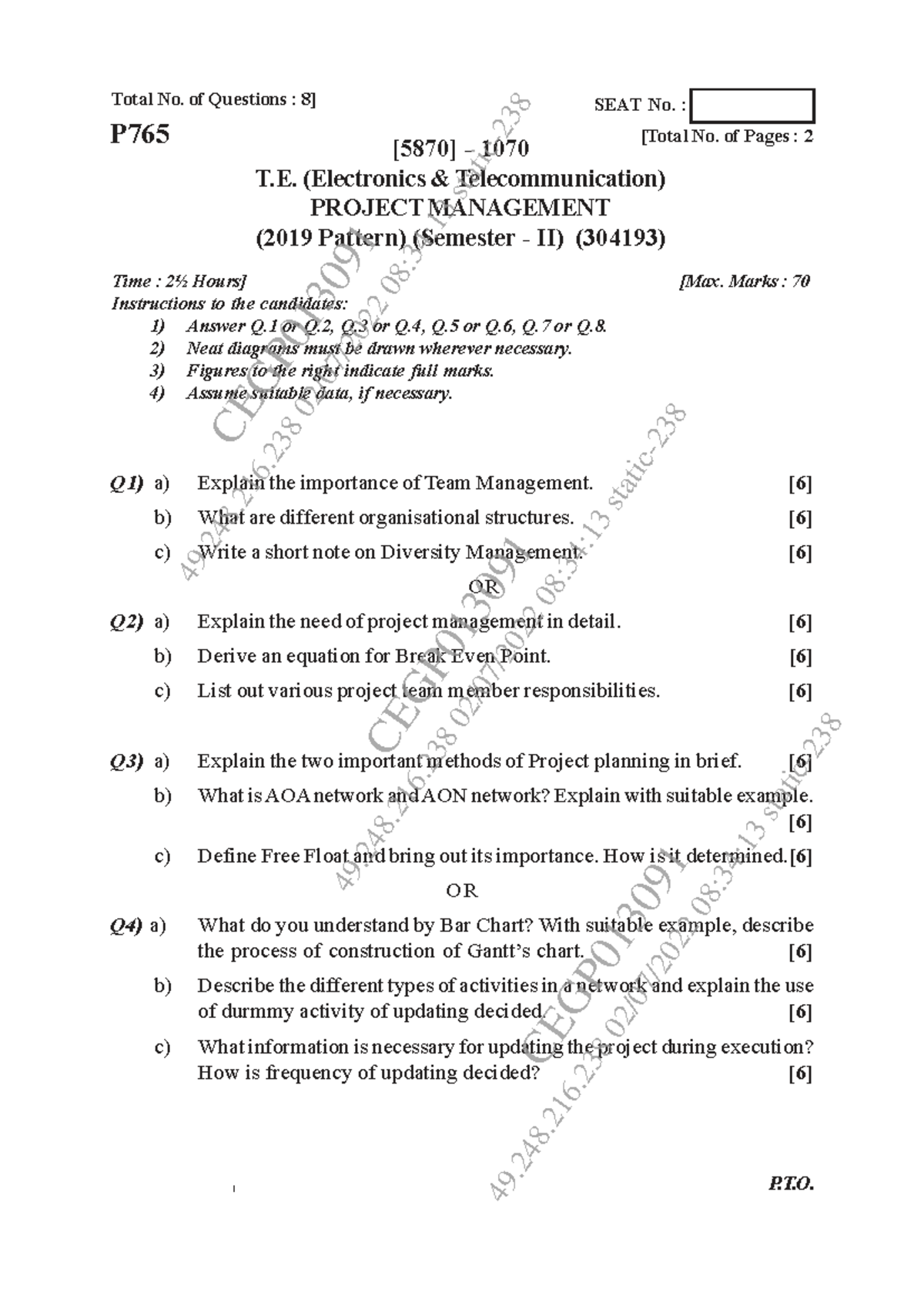 P765 Project Management QP Solution (2019 Pattern) - Sem II (304193 ...