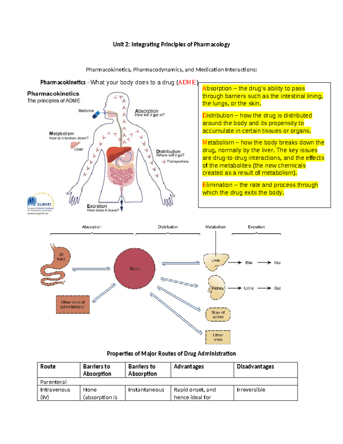 D116 Study Guide: Integrating Pharmacology Principles in Unit 2 - Studocu