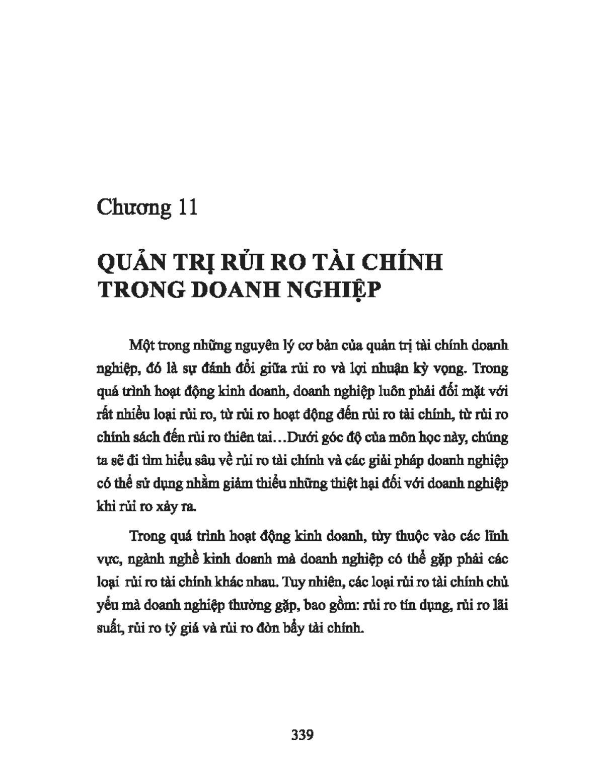 Chương 11: Quản Trị Rủi Ro Tài Chính Trong Doanh Nghiệp (QTRR-TC) - Studocu