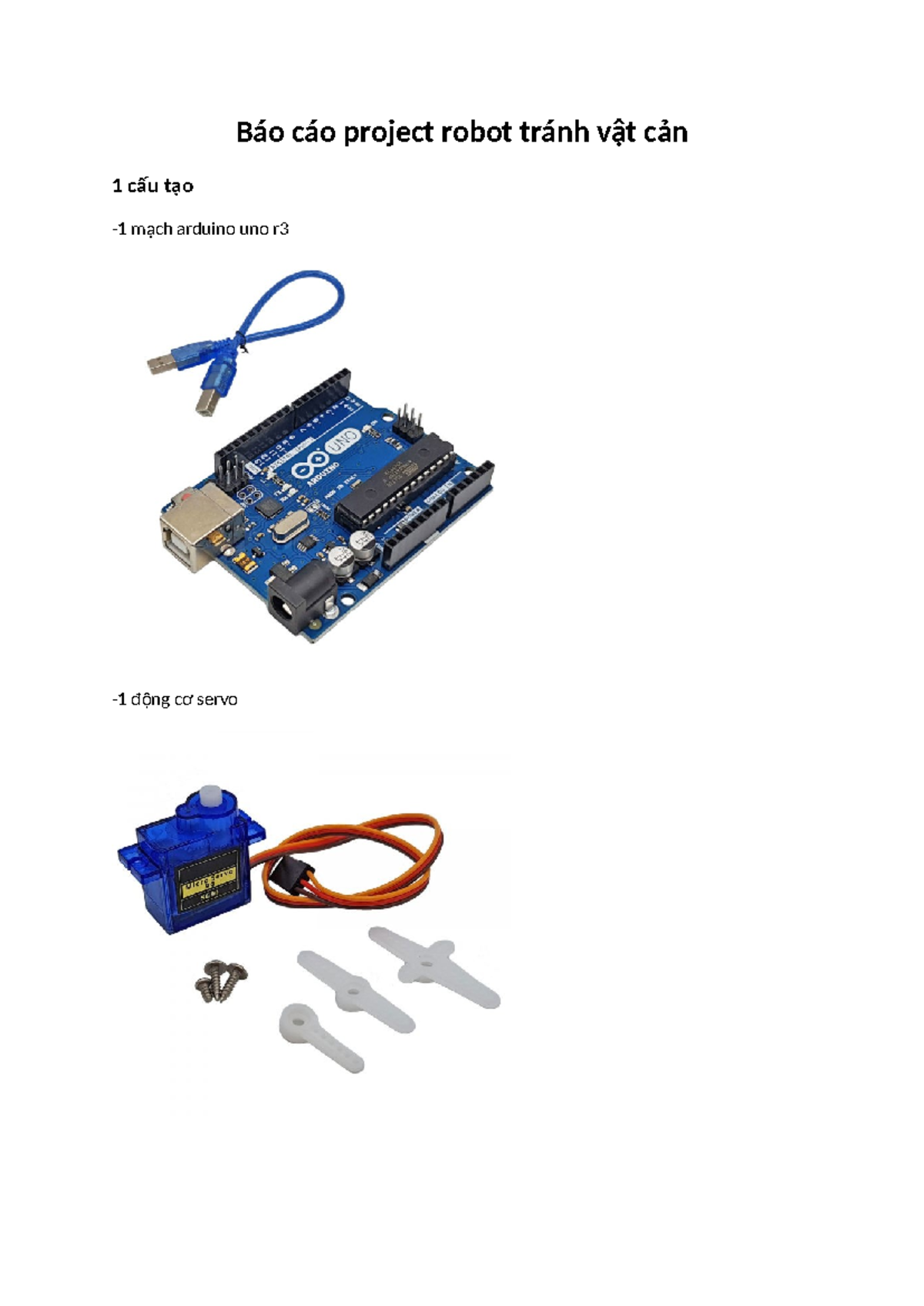 Project robot tránh vật cản - Báo cáo project robot tránh vật cản 1 cấu ...