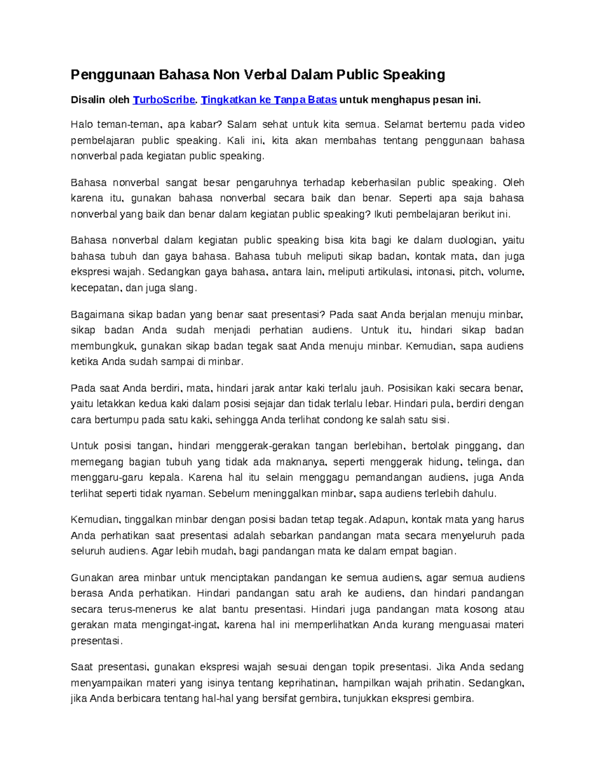 Penggunaan Bahasa Nonverbal dalam Public Speaking: Panduan Praktis ...