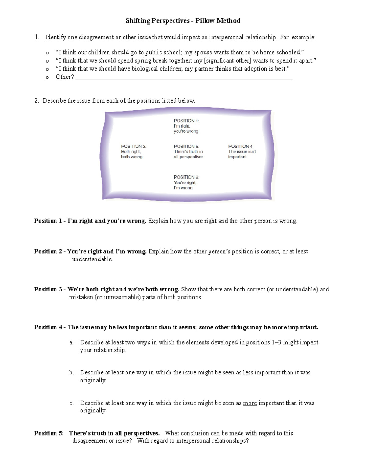 Pillow Method Analysis for Interpersonal Disagreement - 2023 - Studocu