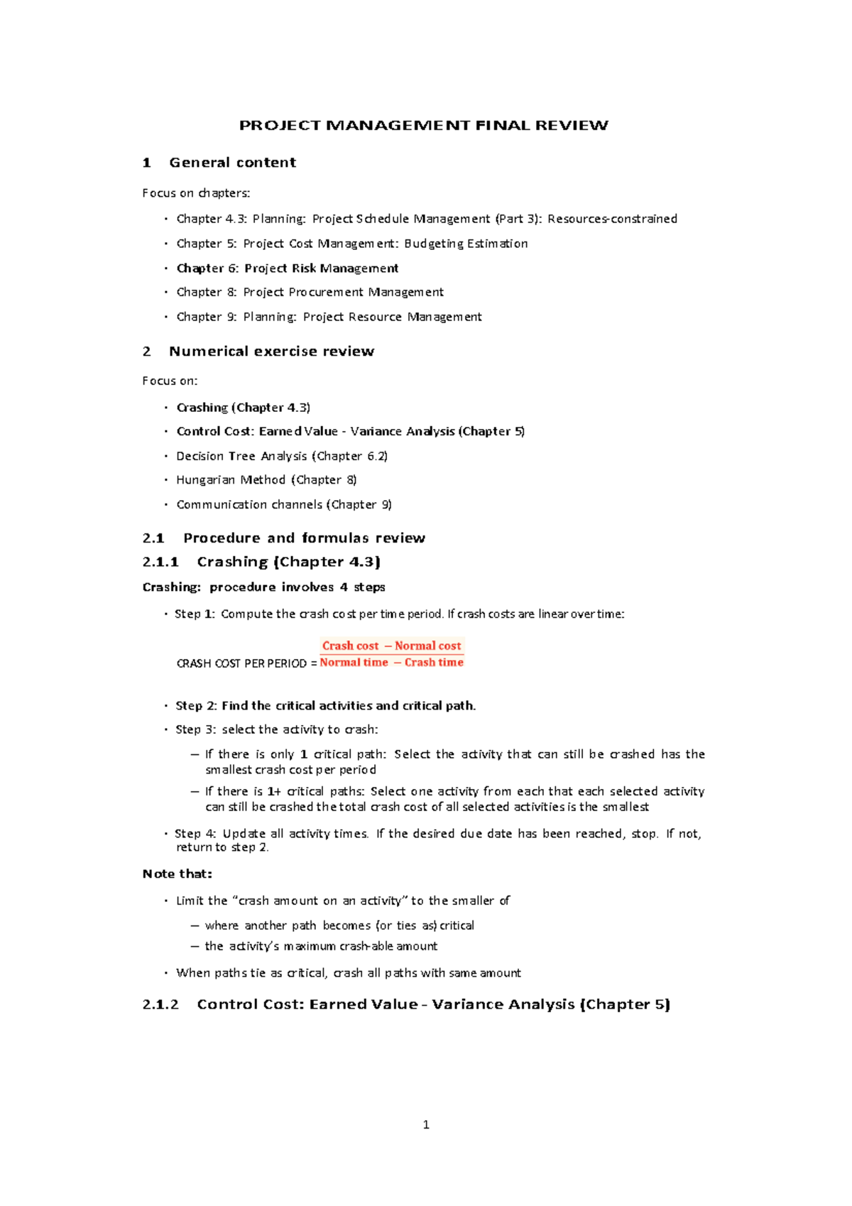 PMGT 401 FINAL REVIEW: Key Concepts & Exercises - Studocu