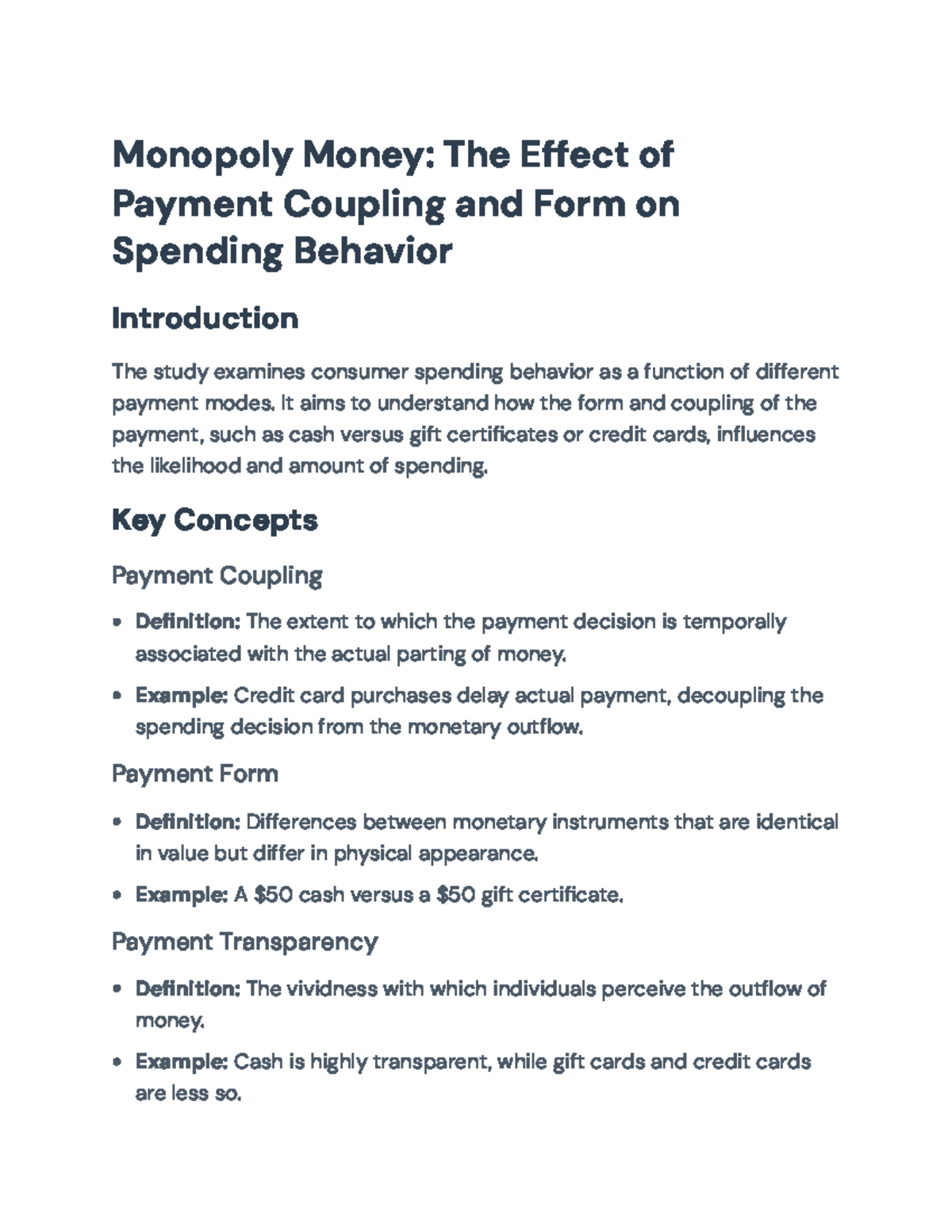 Monopoly Money: The Impact of Payment Types on Consumer Spending ...