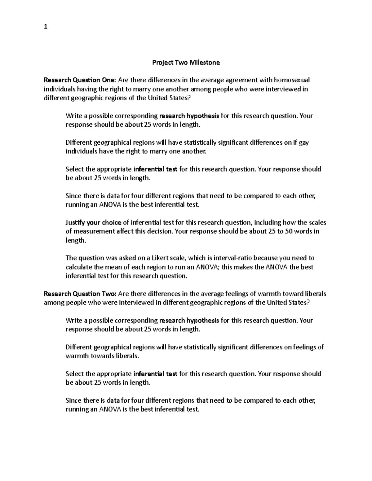 PSY260 Project Two Milestone: Analyzing Geographic Attitudes on Marriage Rights - Studocu