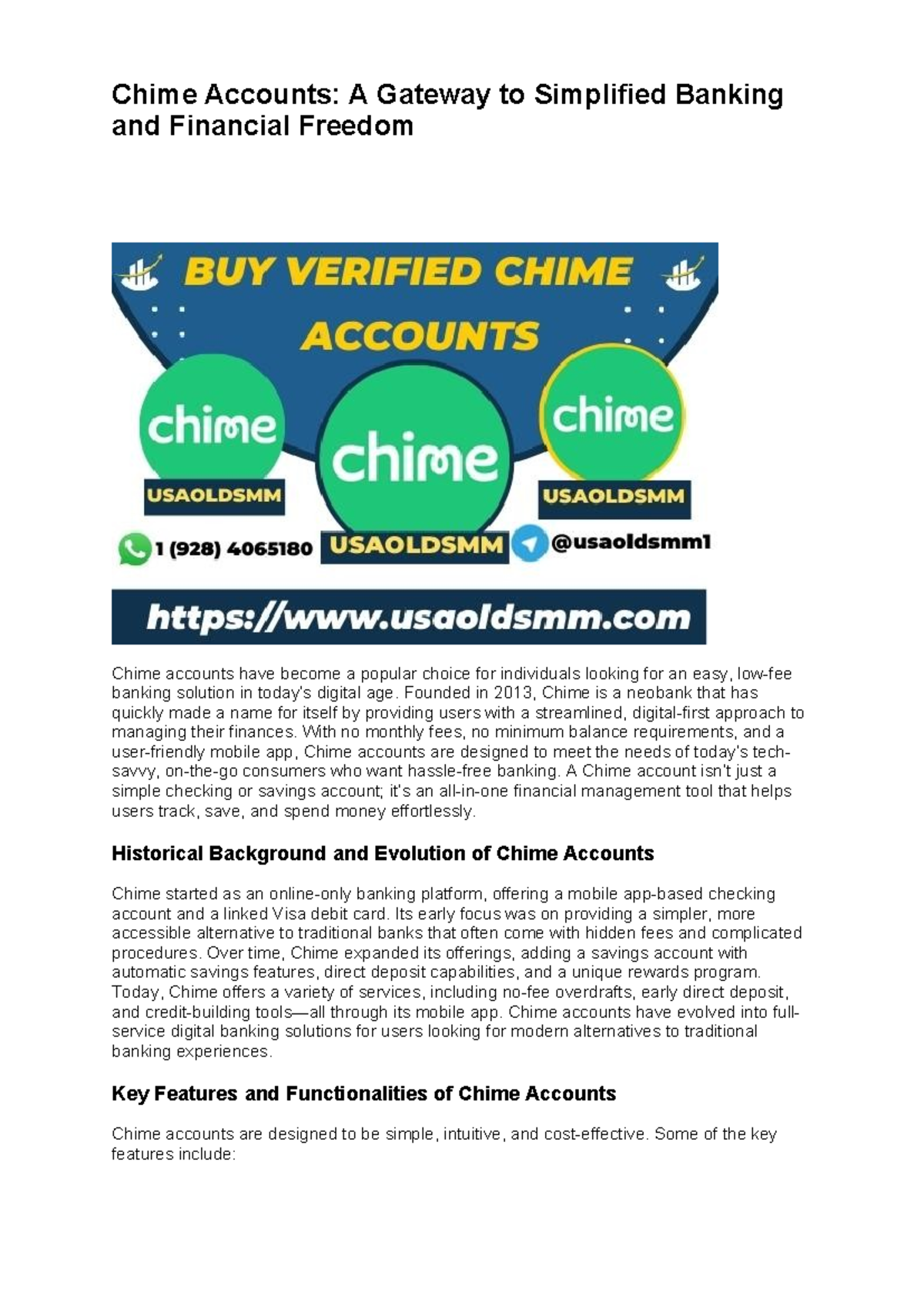 Chime Accounts: Simplified Banking & Financial Freedom Overview - Studocu