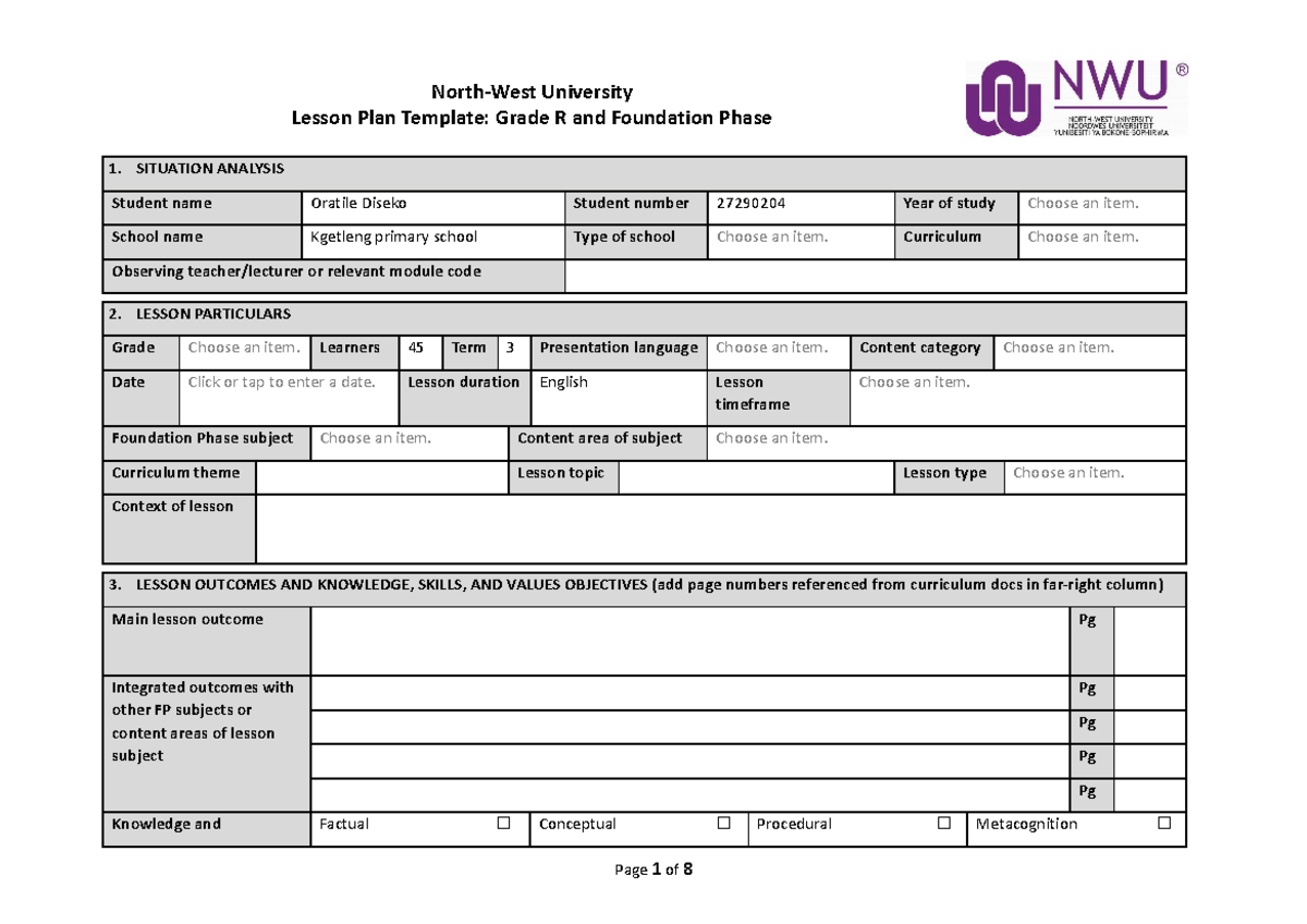 Lesson+plan+template-+Foundation+Phase+and+Gr+R+Diploma - North-West ...