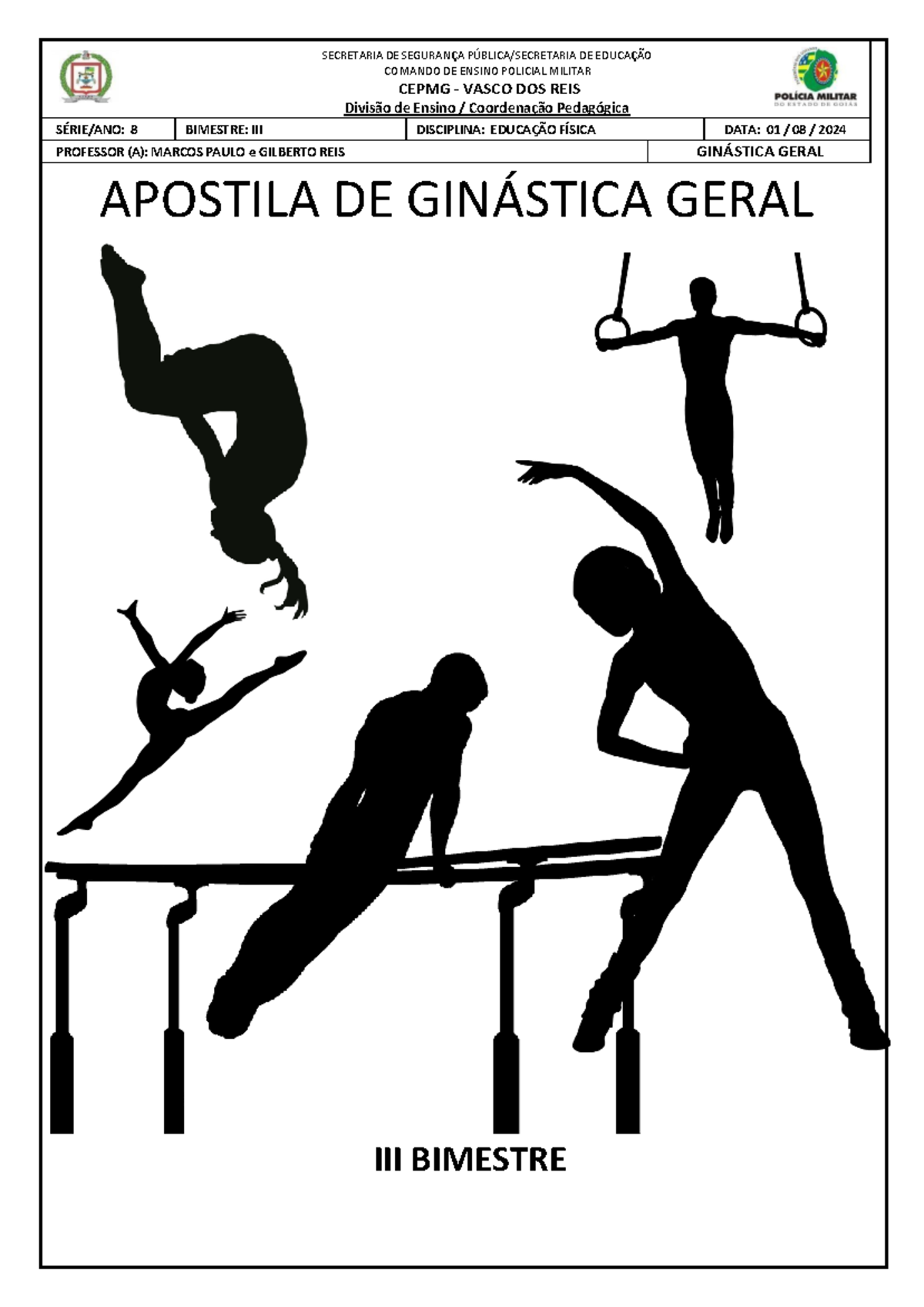 Apostila de Ginástica Geral - CPMG Vasco - 8° Ano - III Bimestre - Studocu