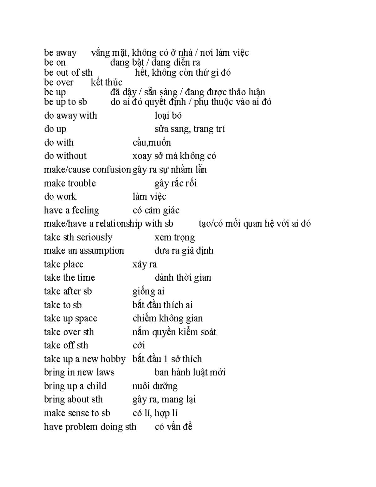 PHV - Common English Phrasal Verbs and Their Meanings - Studocu