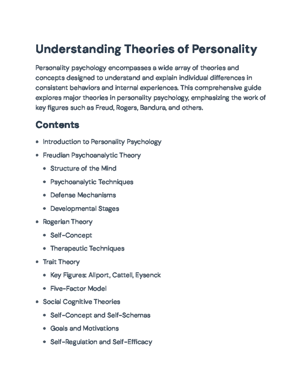 Understanding Theories of Personality: Comprehensive Guide and Analysis ...