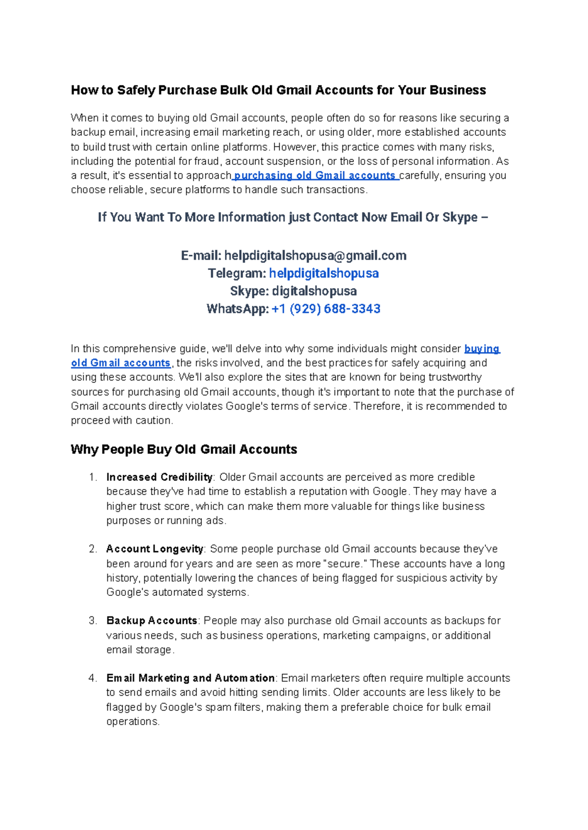 How to Safely Purchase Bulk Old Gmail Accounts for Your Business ...