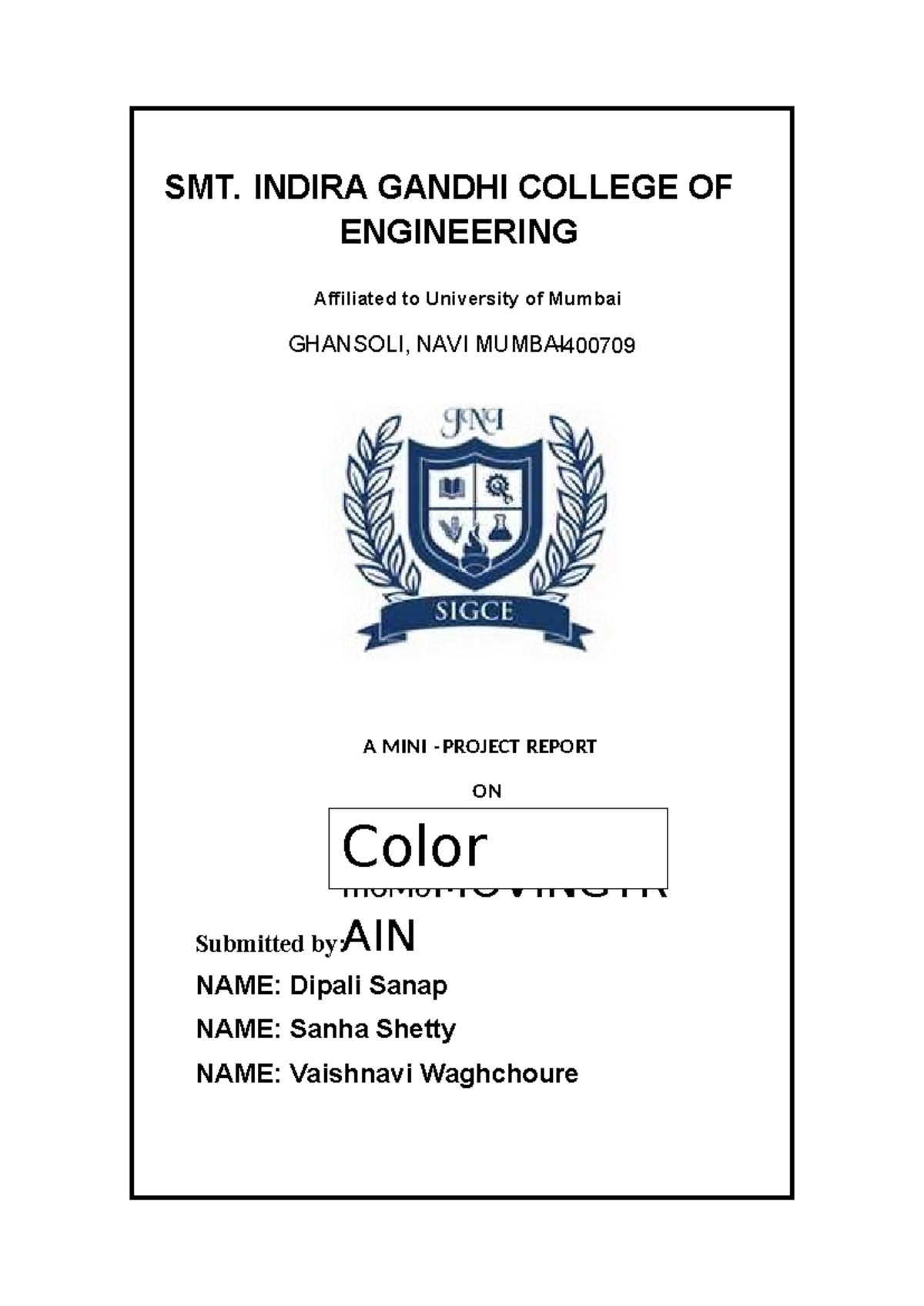 Mini Project Report on Color Game (CSE 101) - Studocu