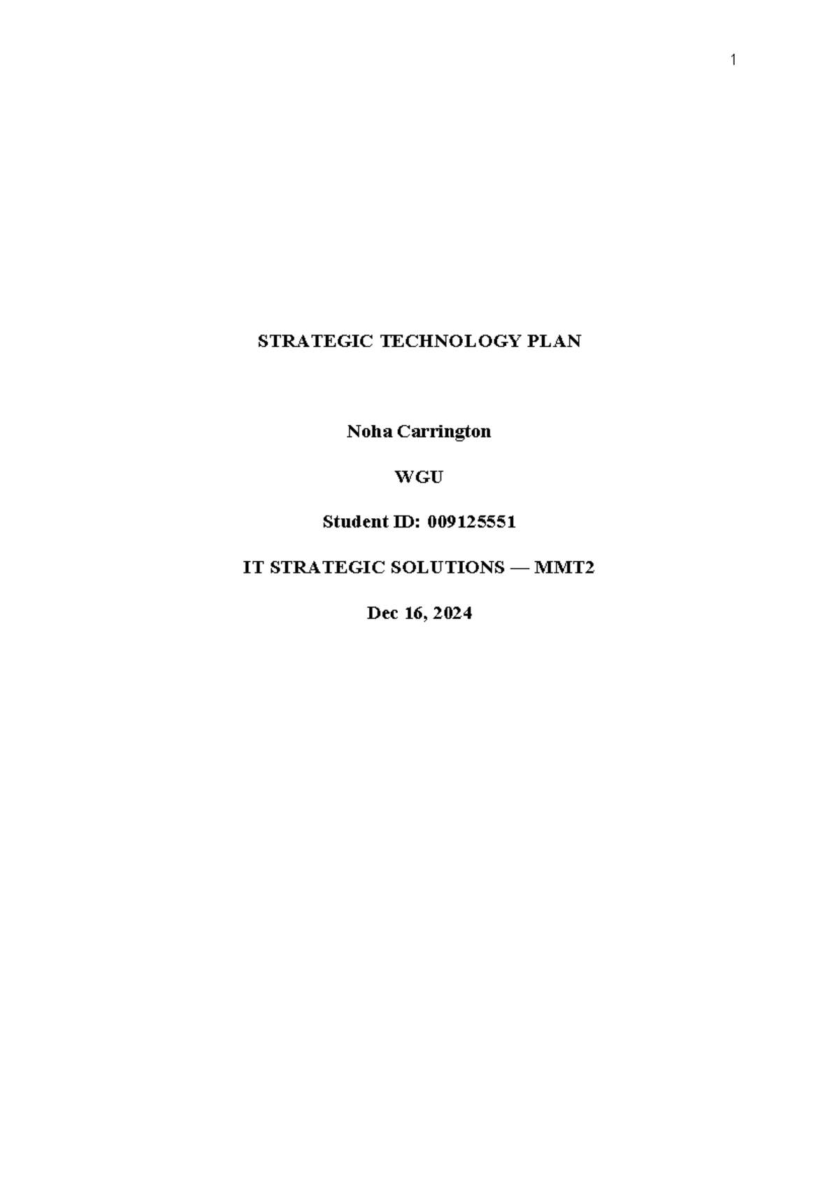 MMT2 - Strategic Technology Plan and Gap Analysis for TechBridge Solutions - Studocu