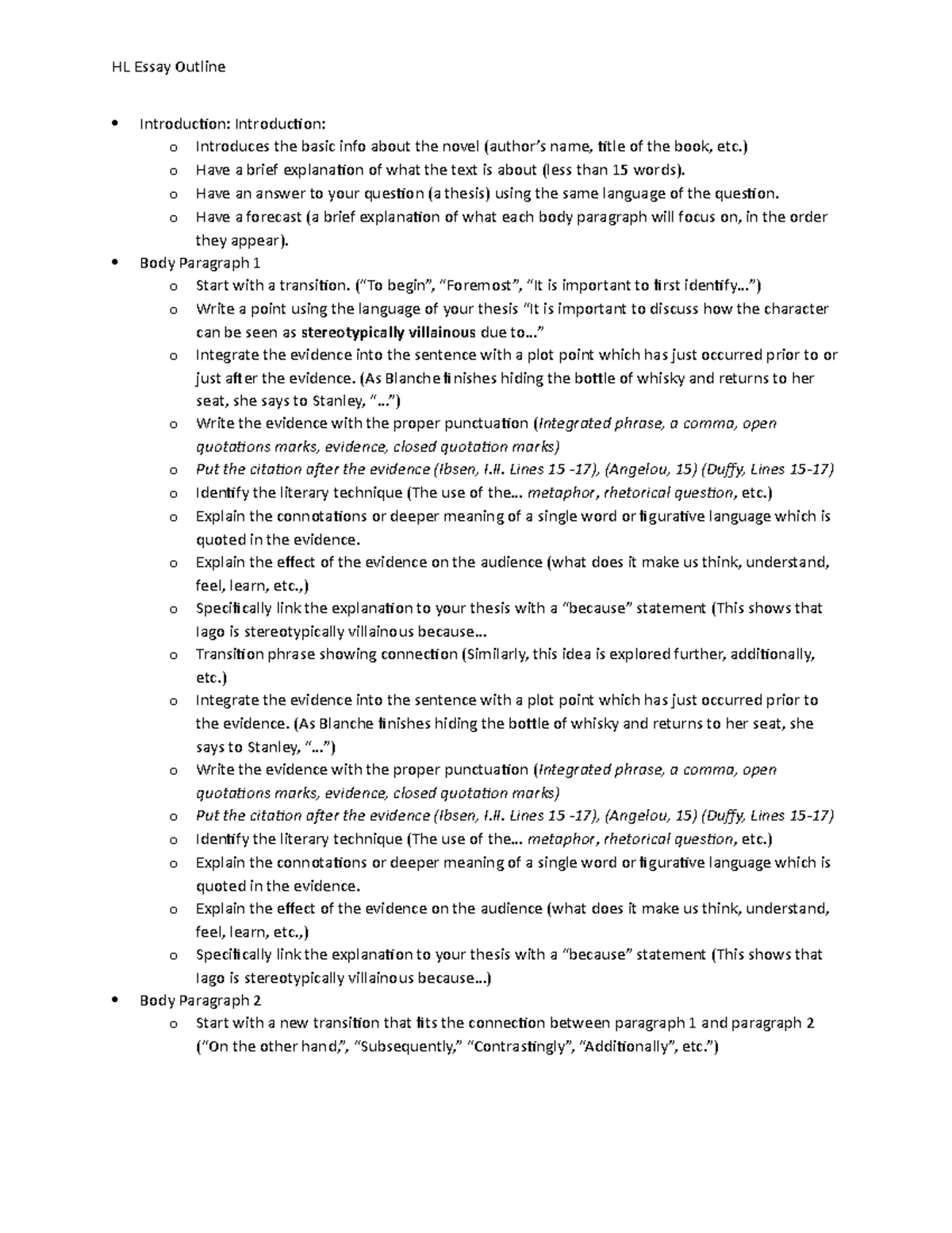 IB English HL paper 1- Example 1 - Studocu