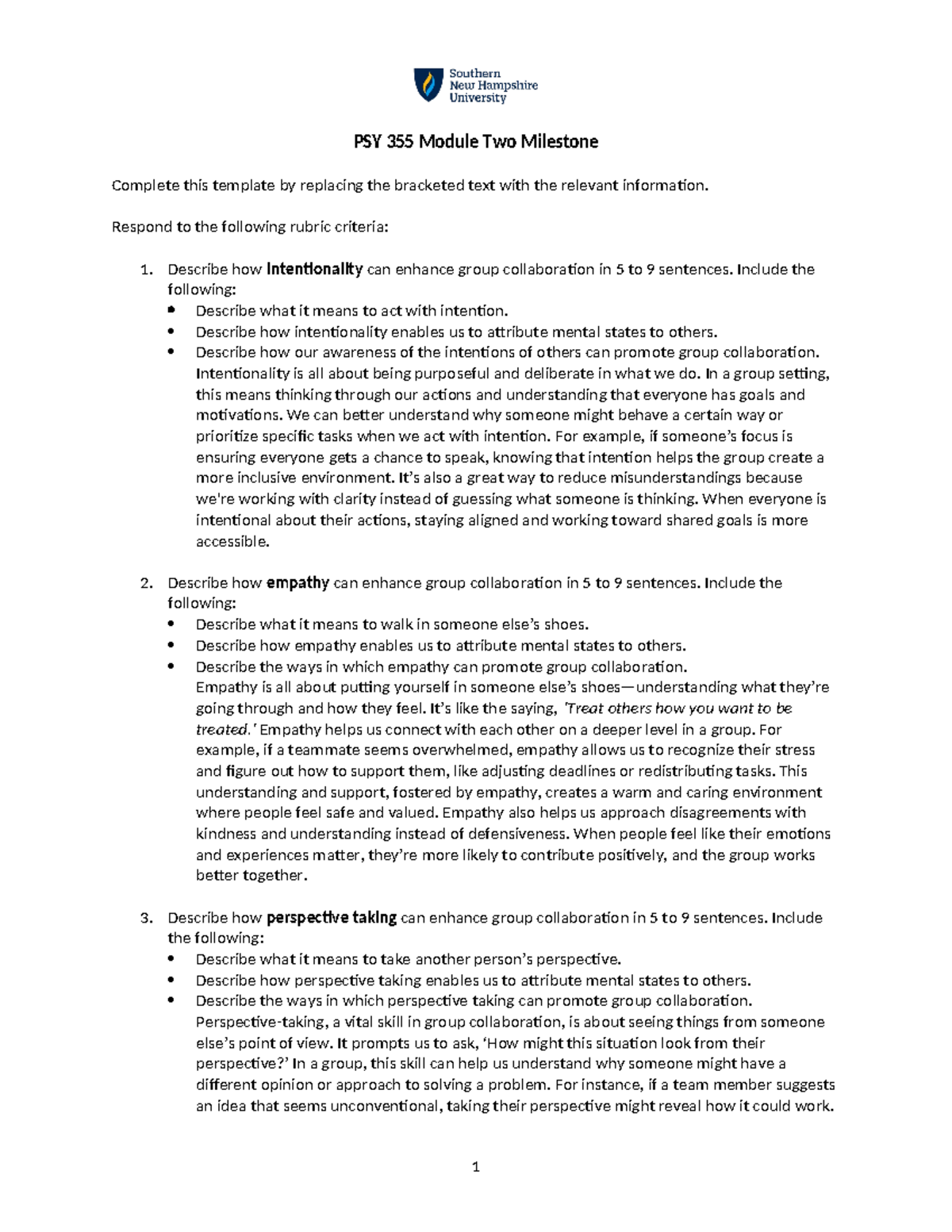 PSY 355 Module Two Milestone - PSY 355 Module Two Milestone Complete ...