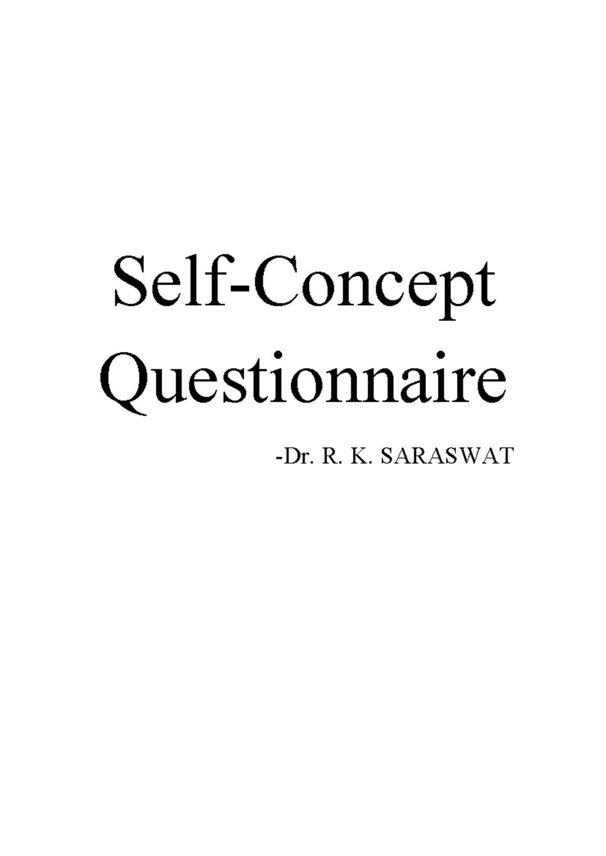 SCQ Practical-2: Self Concept Questionnaire Insights and Analysis - Studocu