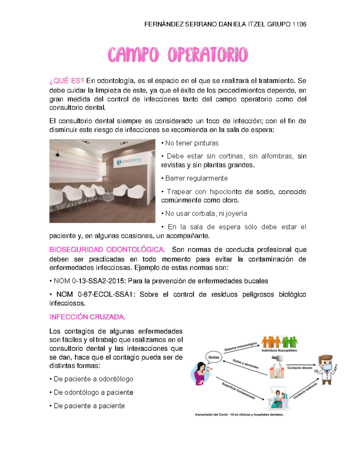 Campo Operatorio - ¿QUÉ ES? En odontología, es el espacio en el que se ...