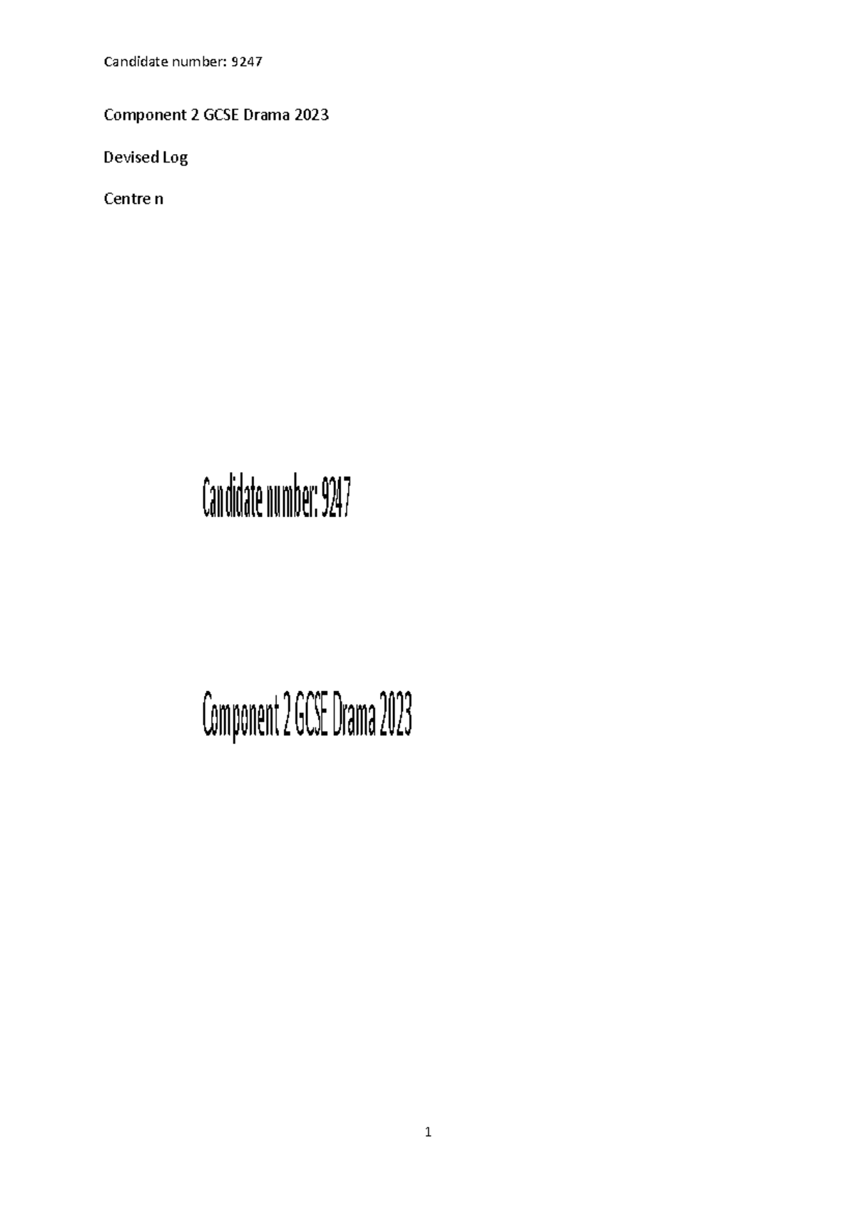 GCSE Drama 2023 Component 2 Devised Log: Exploring Silence in ...