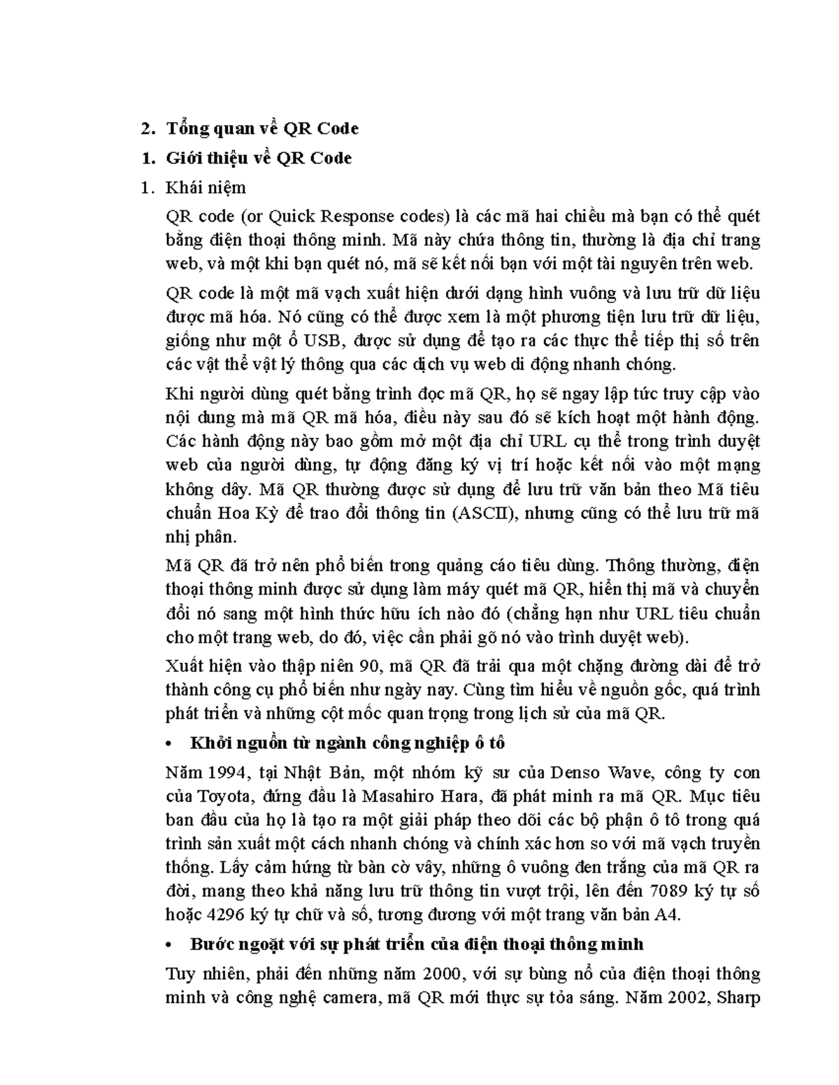 Tổng quan về QR Code: Lịch sử, Cấu trúc và Ứng dụng (aaaa) - Studocu