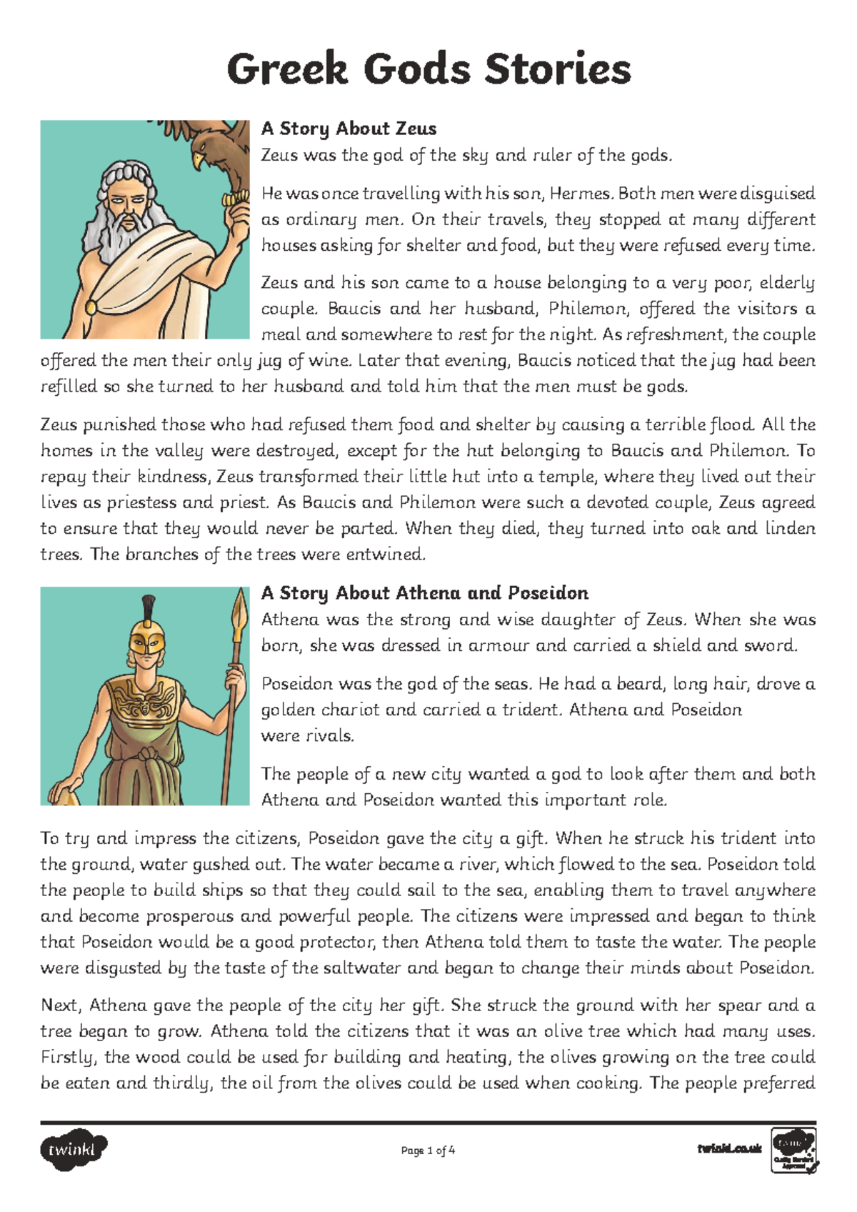 Greek Gods Stories: Tales of Zeus, Athena, Hermes & More (T2-h-5285 ...