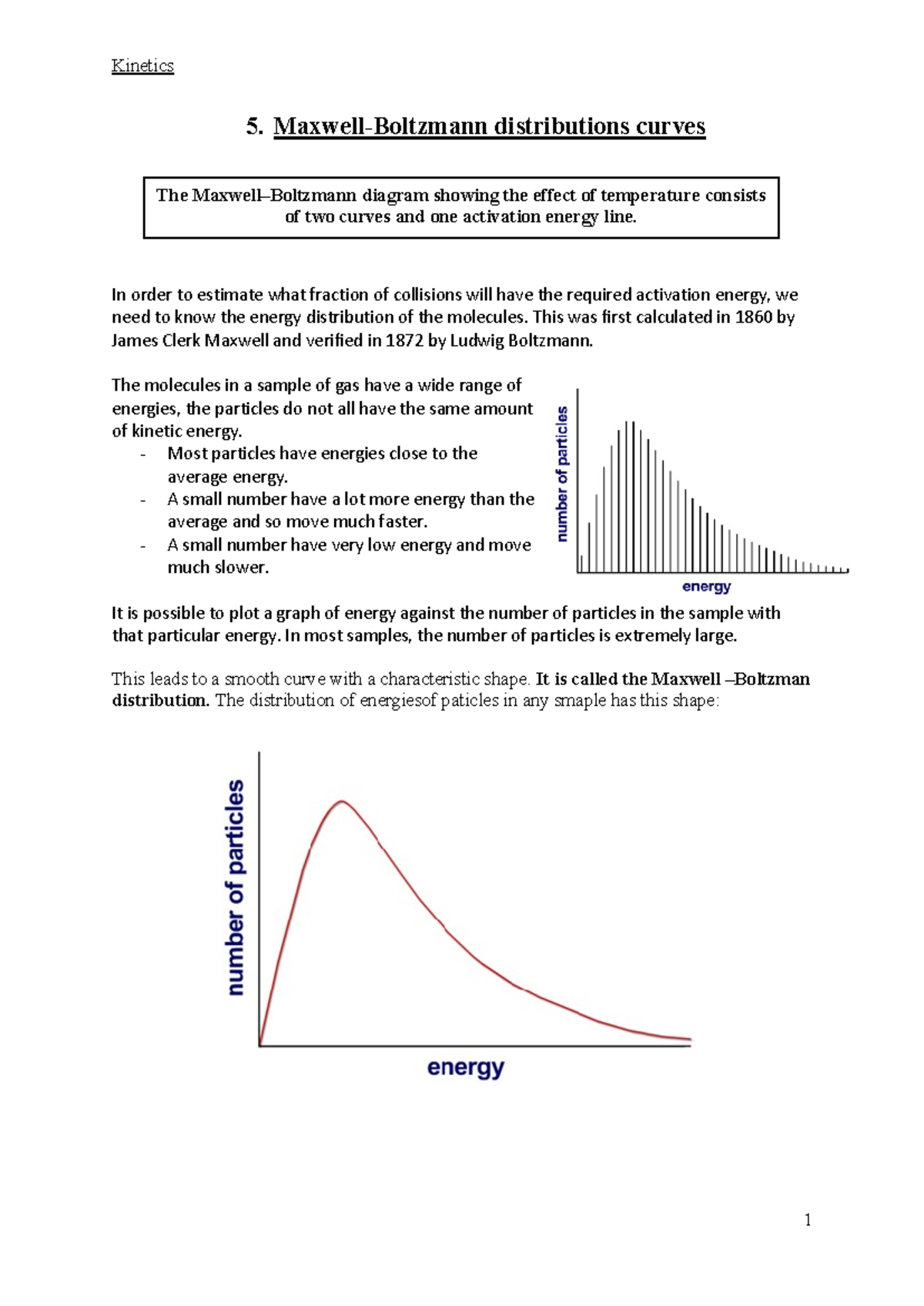 Maxwell Catalyst Handouts: Understanding Reaction Rates and Boltzmann ...