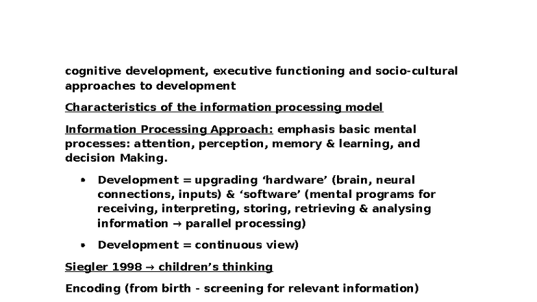 Week 5 PSYU2235 - Cognitive Development & Executive Functioning Notes ...