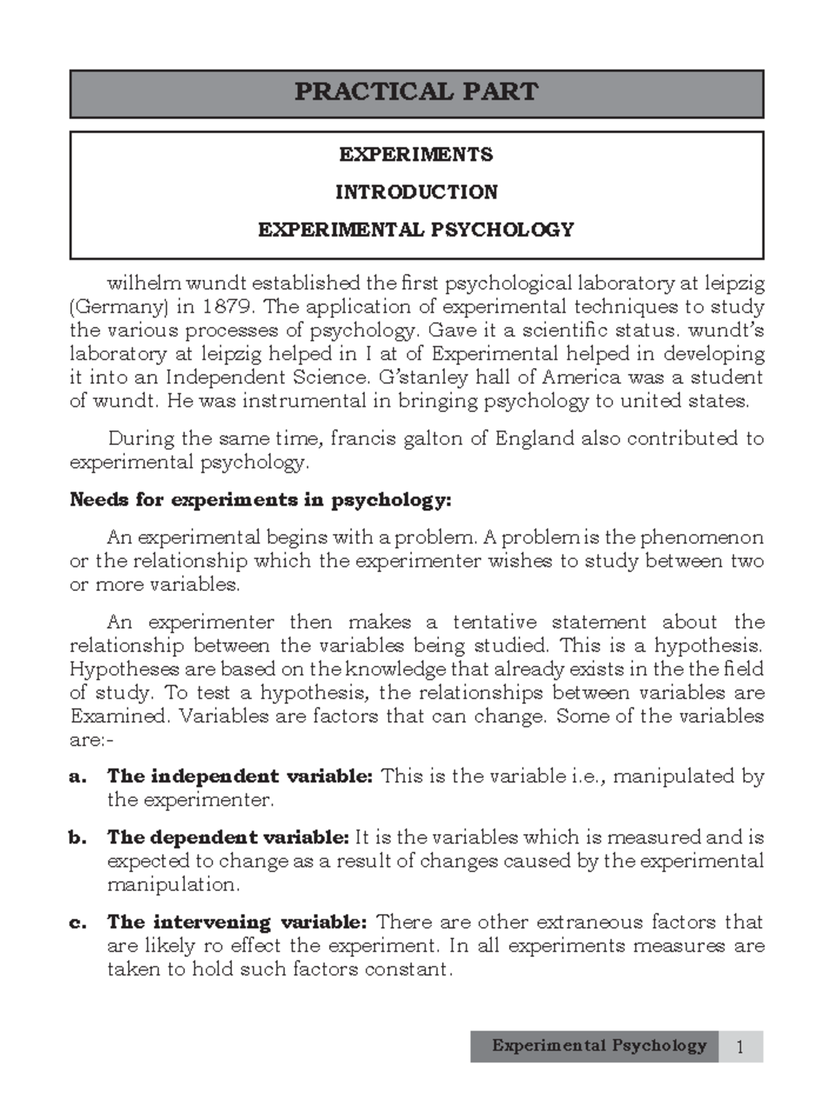 Psychologyengpractical - wilhelm wundt established the first ...