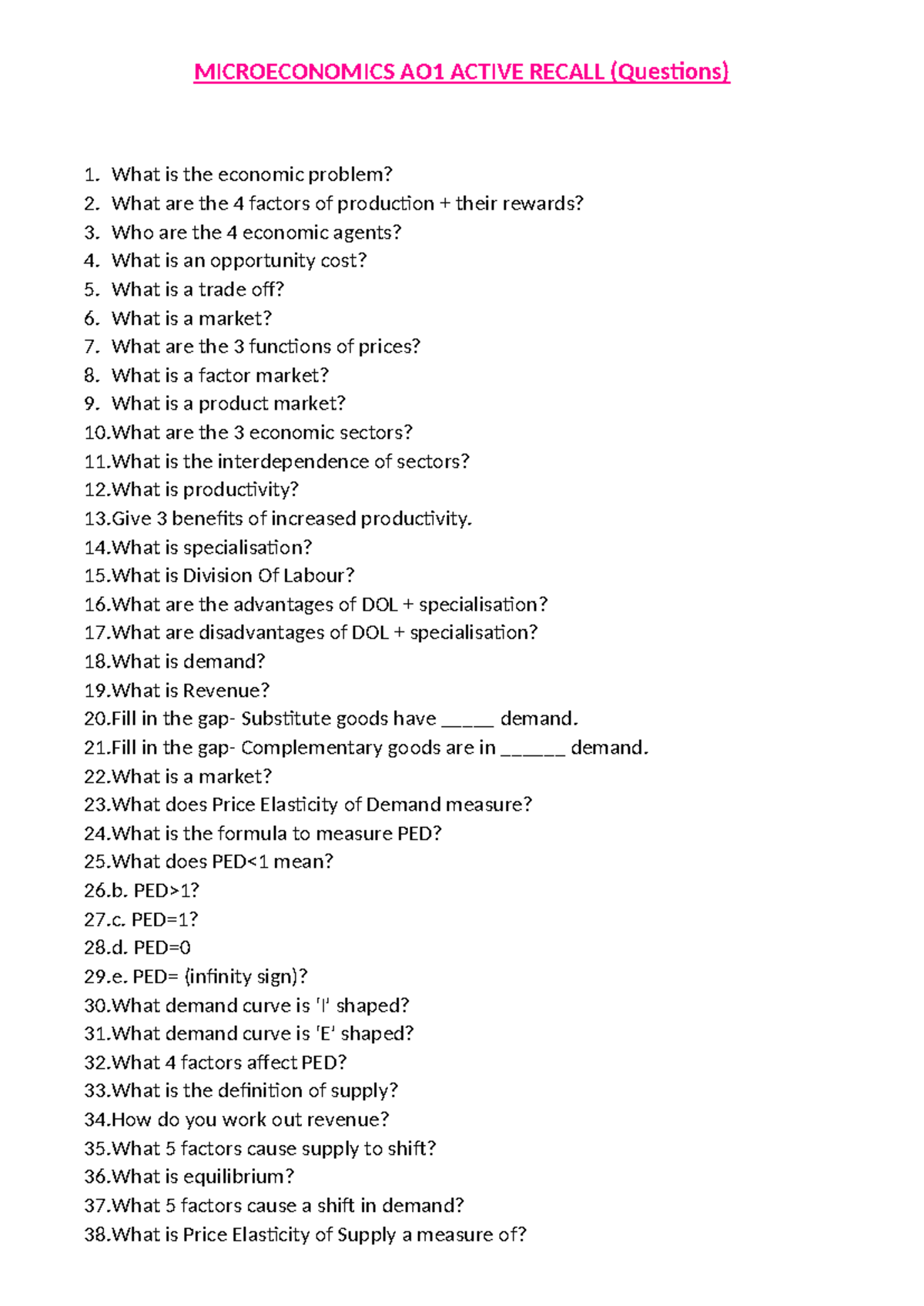 Microecon AO1 Active Recall Quiz Questions and Answers - Studocu