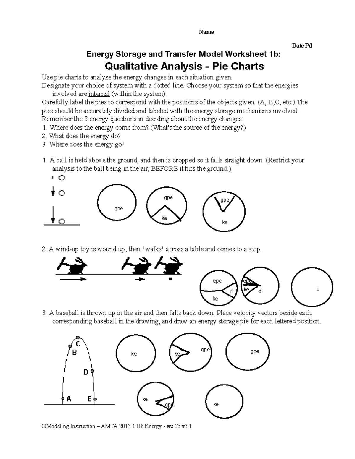 Energy Storage & Transfer Model Worksheet 1b: Qualitative Analysis ...