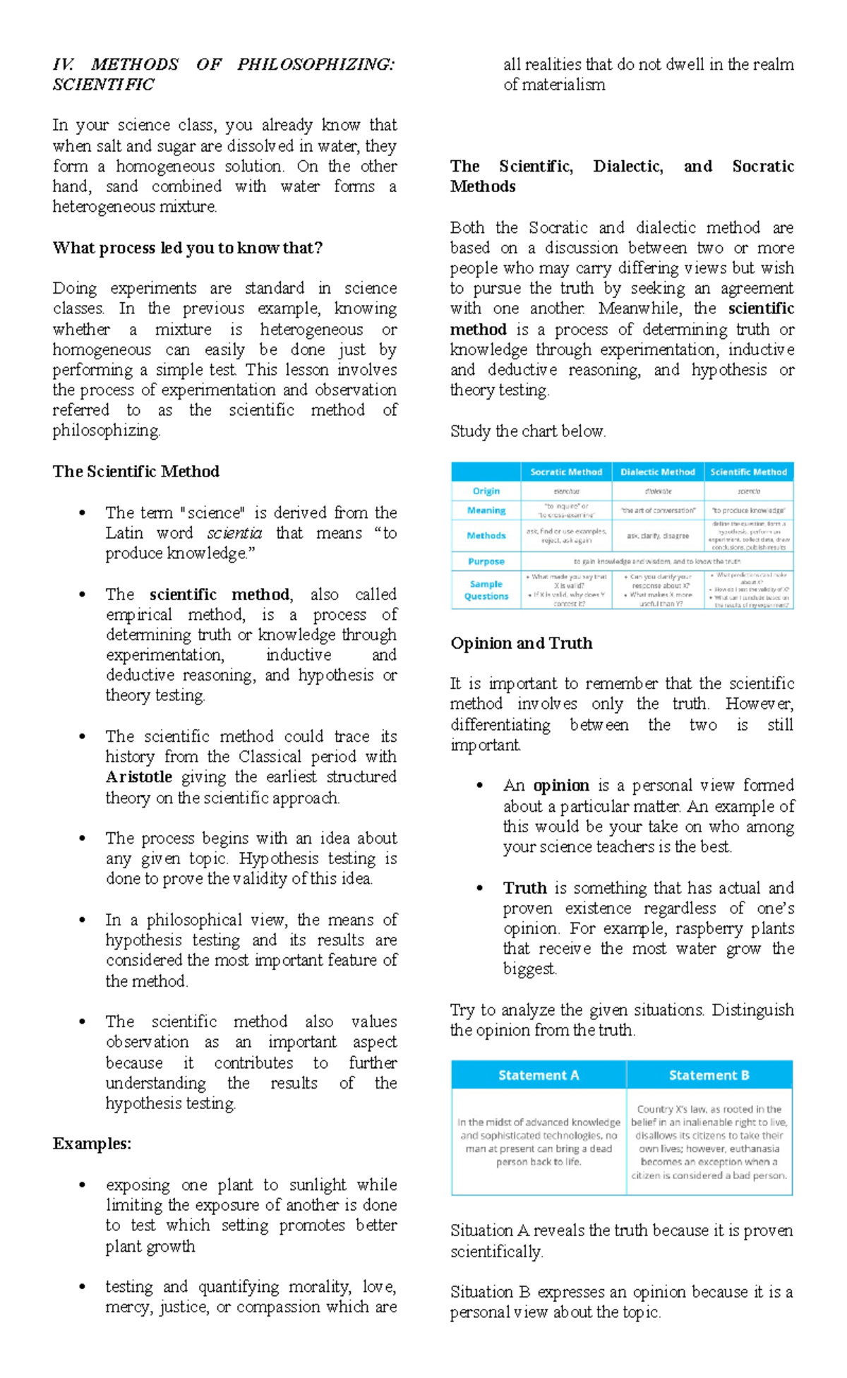 Methods of Philosophizing: Understanding the Scientific Method - Studocu