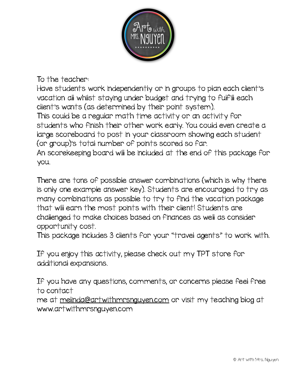 Operation Travel Agent: Vacation Planning Activity Part 1 - Studocu