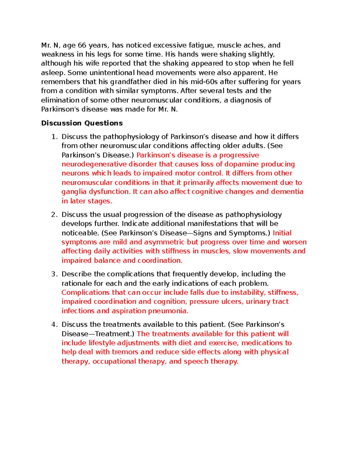 Nervous System Case Study #3: Understanding Disease Pathophysiology ...