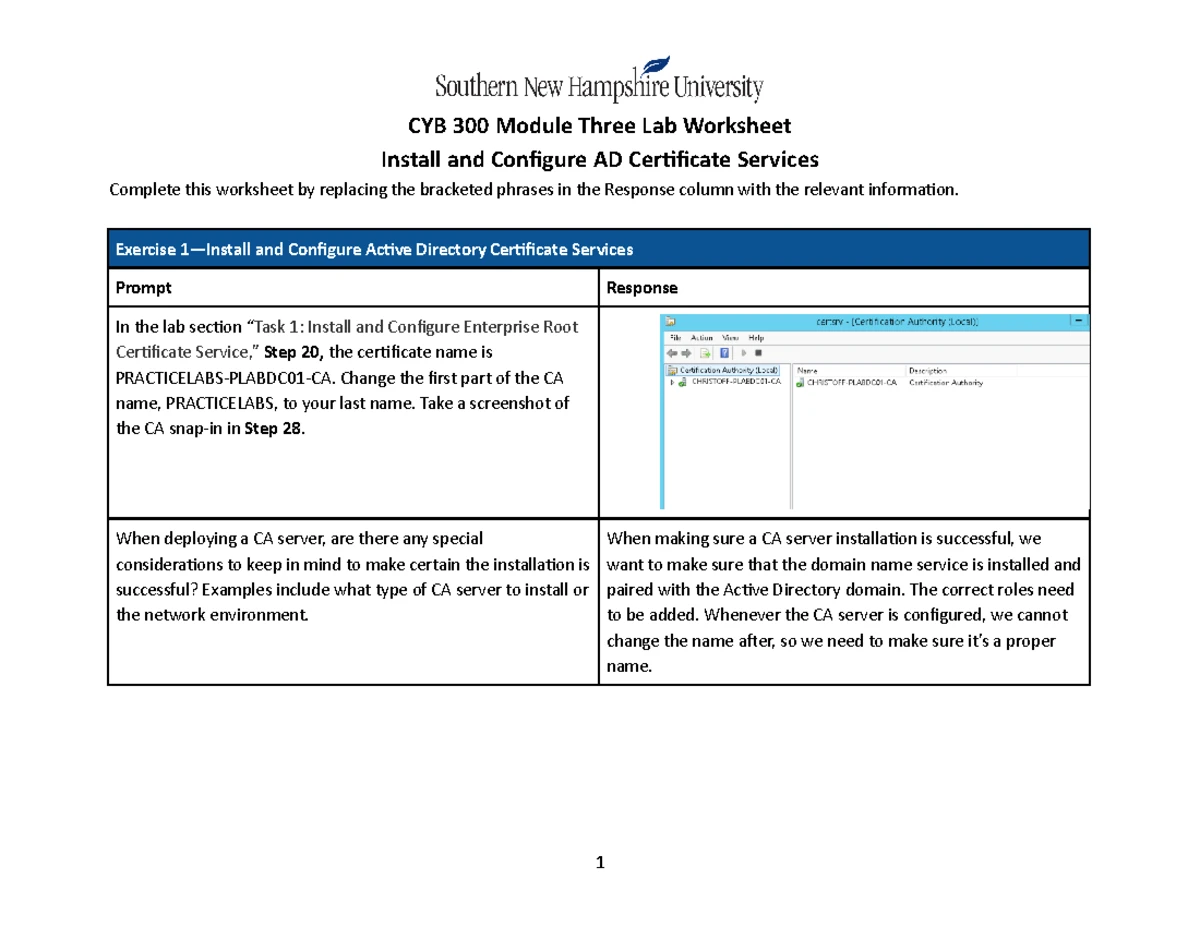 CYB 300 Module Six Lab Worksheet: Automation & Orchestration Tasks - Studocu