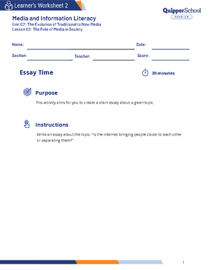 MIL 11 12 Q3 0202 The Evolution of Traditional to New Media SW1 - Media ...