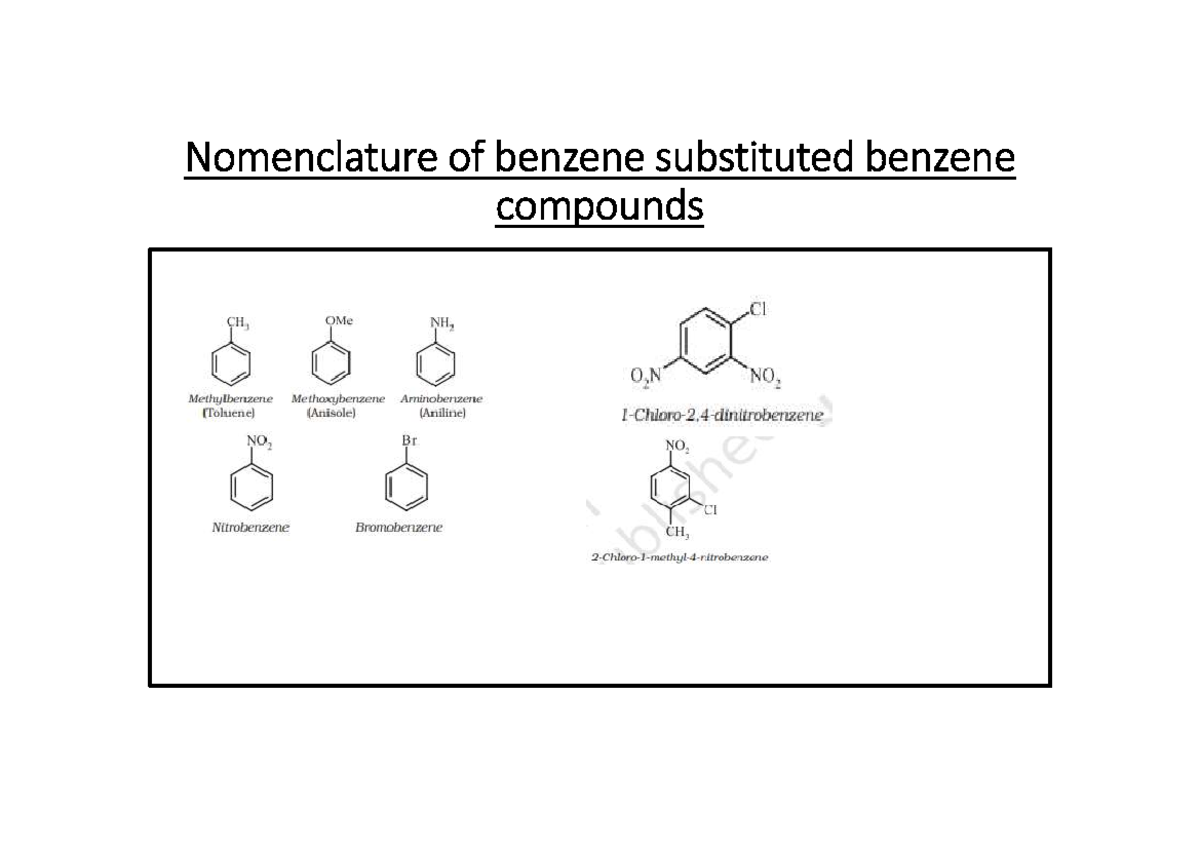 Organic Chemistry Notes on Benzene Substituents and Reactions - Studocu