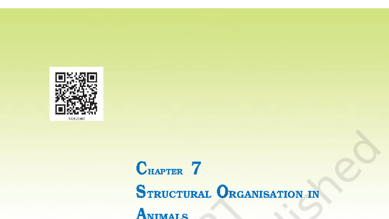 BIOLOGY 100: CHAPTER 7 - STRUCTURAL ORGANISATION IN ANIMALS - Studocu