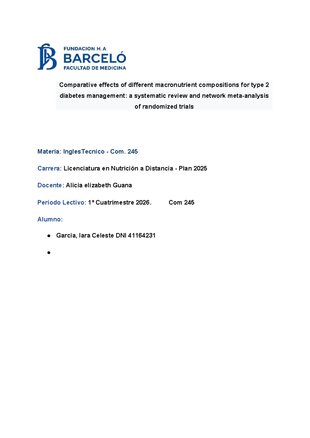 Comparative Effects of Macronutrient Compositions for T2DM Management ...