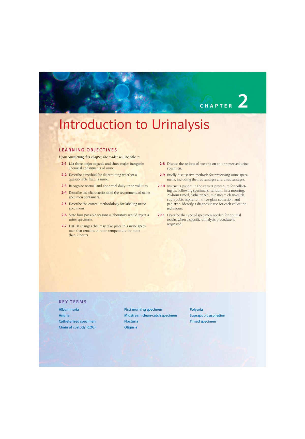 Chapter 2: Key Concepts in Urinalysis and Specimen Handling - Studocu