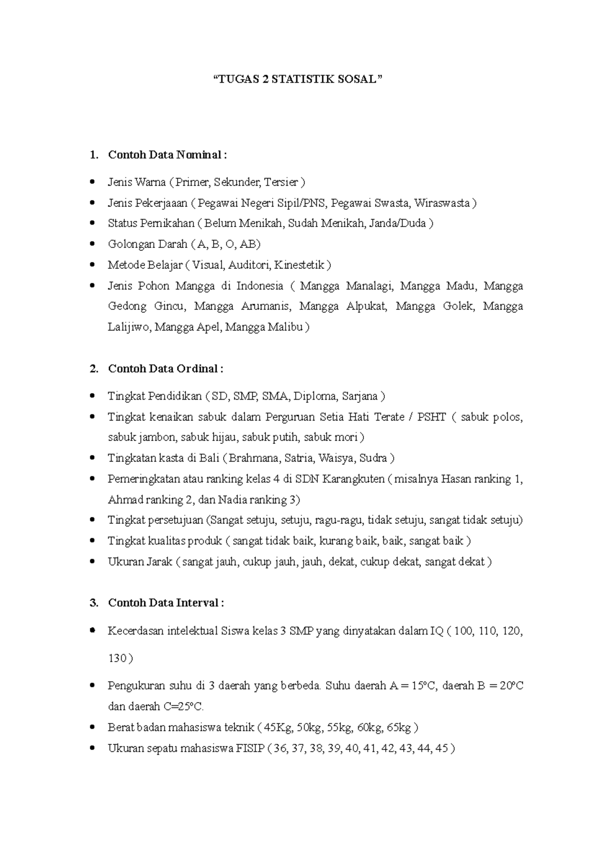 Contoh Data Nominal, Ordinal, Interval, Rasio, Fakta Bukan Data ...