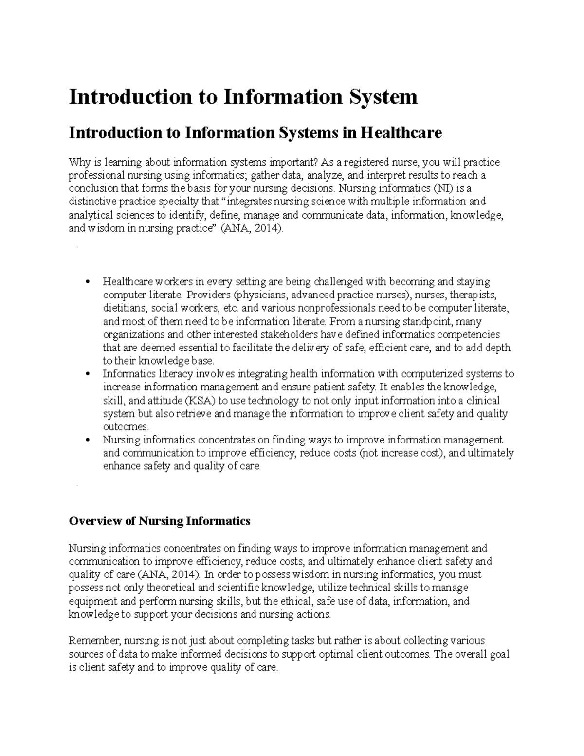 NR360-edapt 1 - edapt assignment for week 1 - Introduction to Information System Introduction to ...