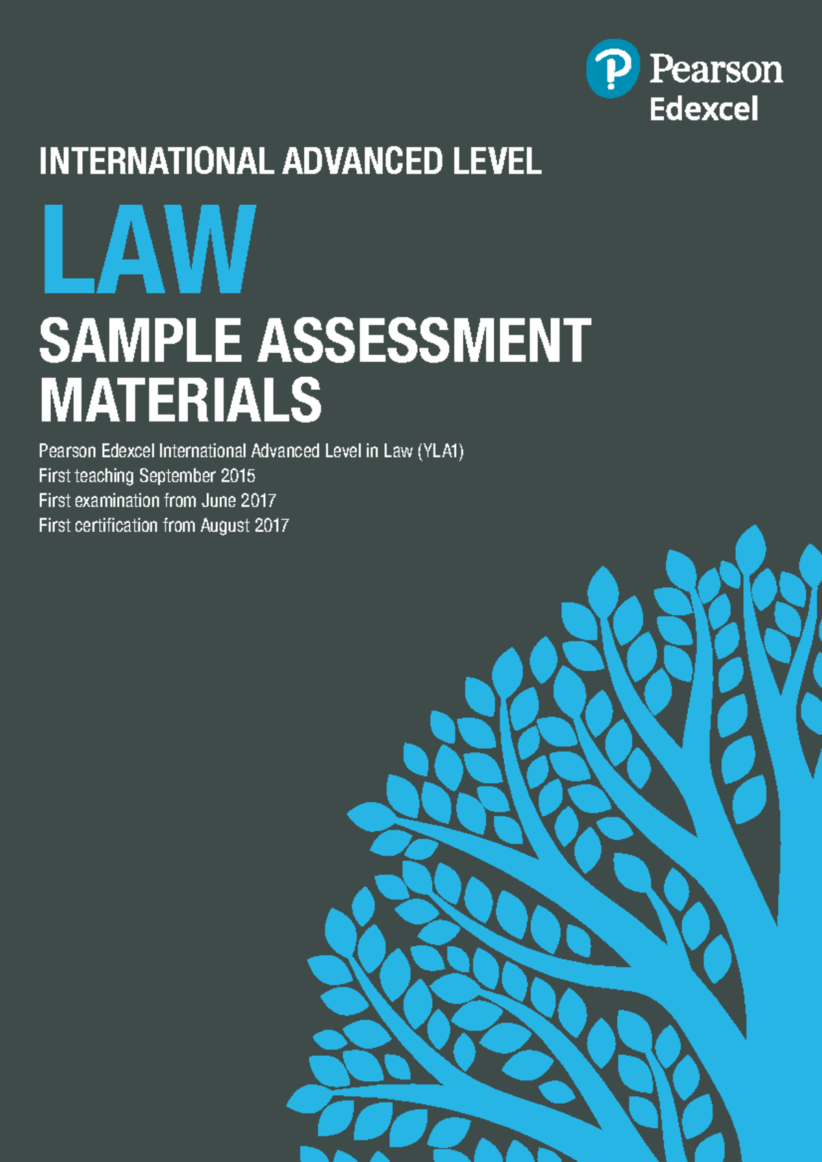 Pearson Edexcel IAL Law Sample Assessment Materials Overview - Studocu