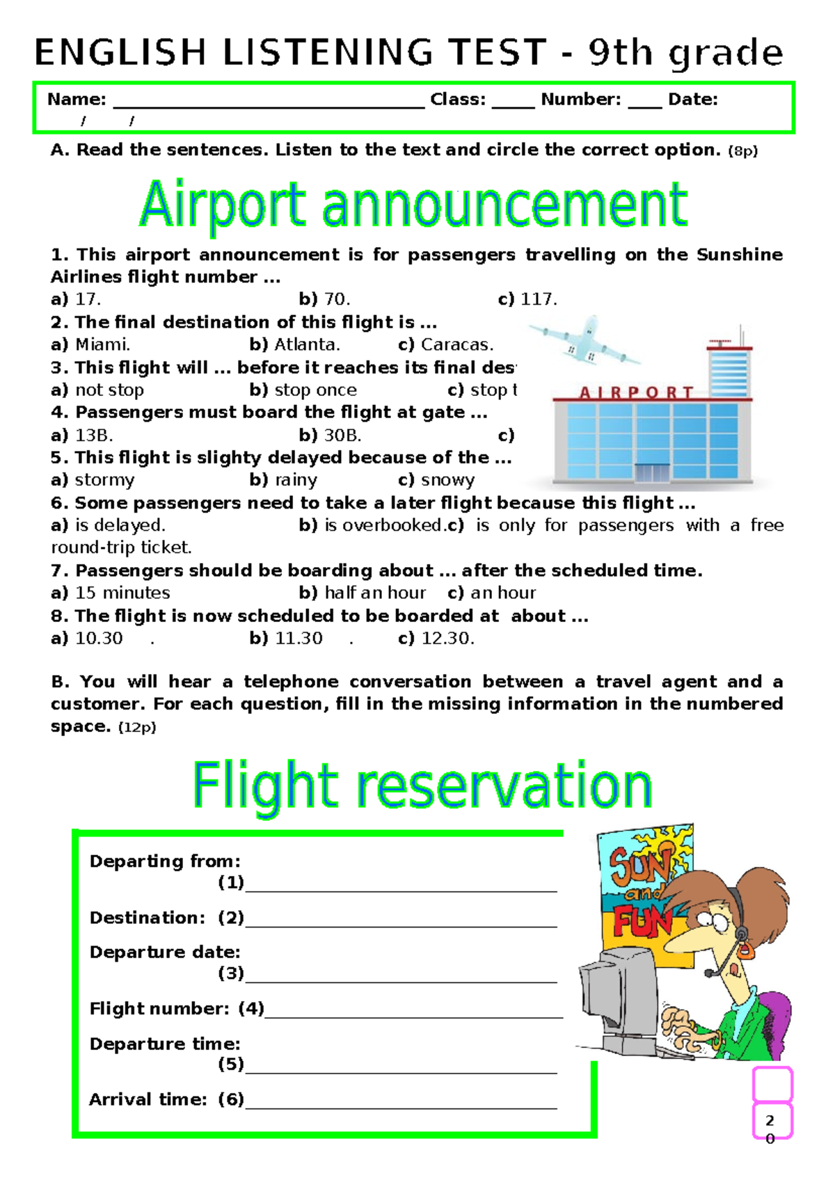 Listening-test-at-the-airport-a2b1-9th-grade-information-gap-activities ...