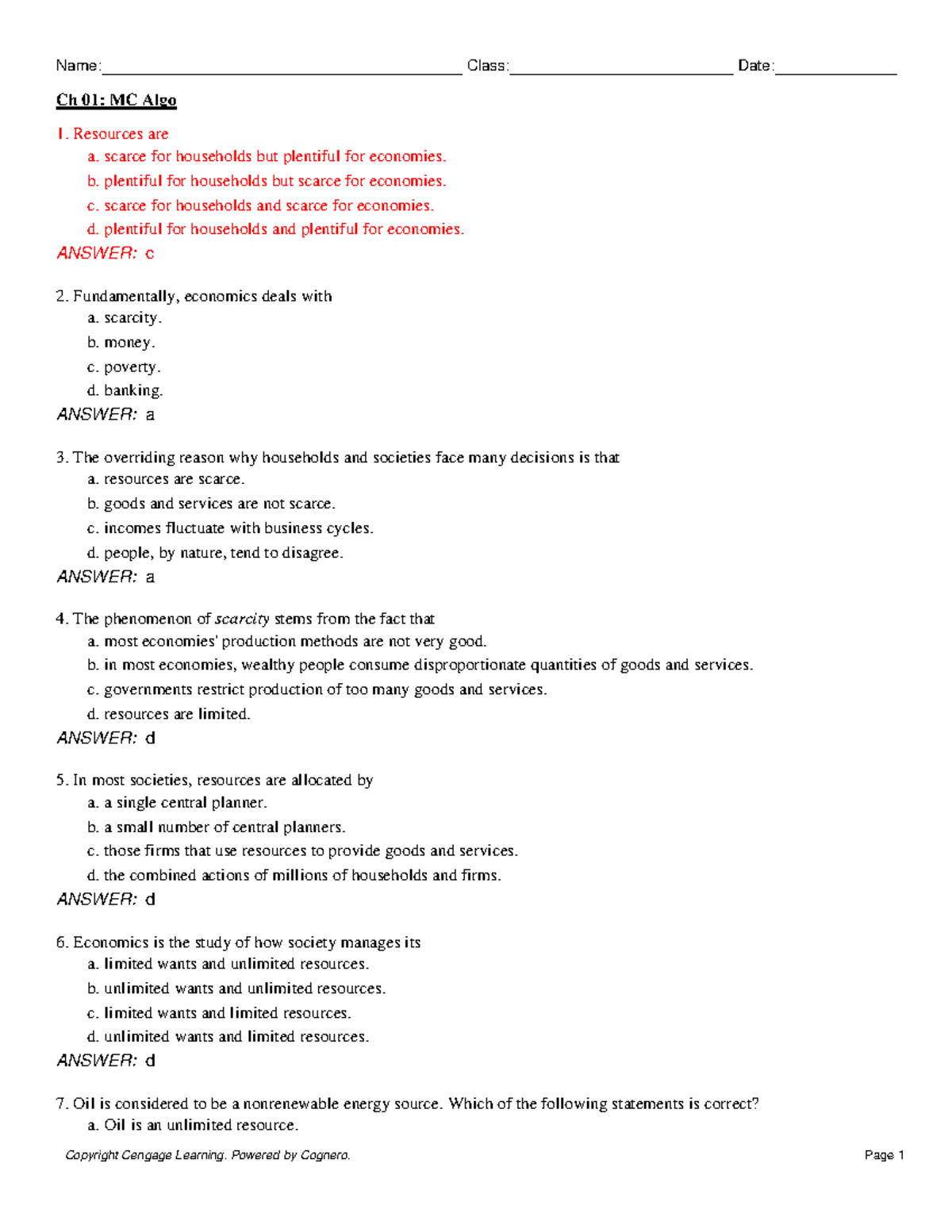 Ch 01 MC Algo highlight - Practice questions for midterm - Ch 01: MC ...